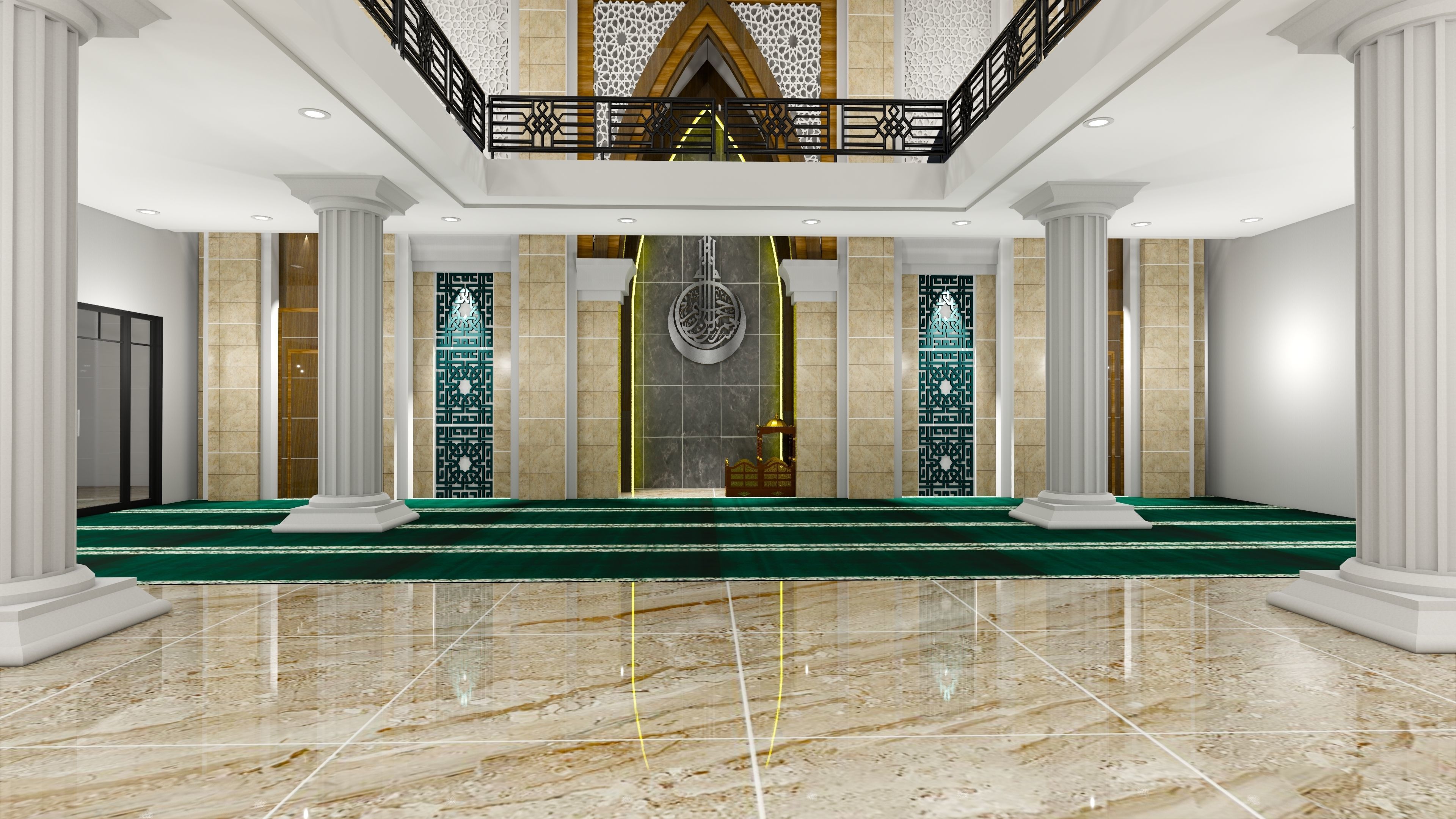 3D design at sketch up Modelling Elegant Modern Mosque 3D model | CGTrader