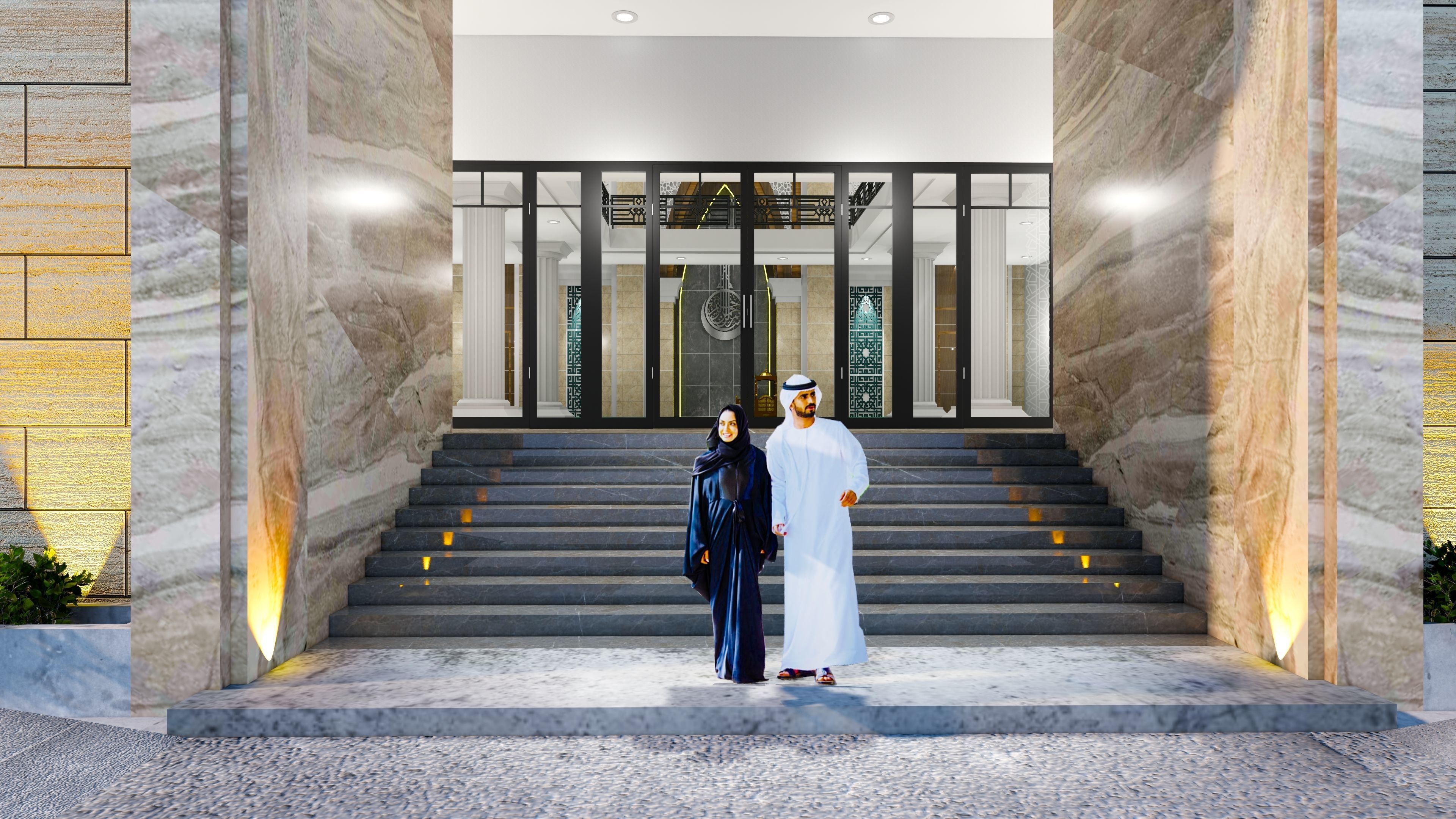 3D design at sketch up Modelling Elegant Modern Mosque 3D model | CGTrader