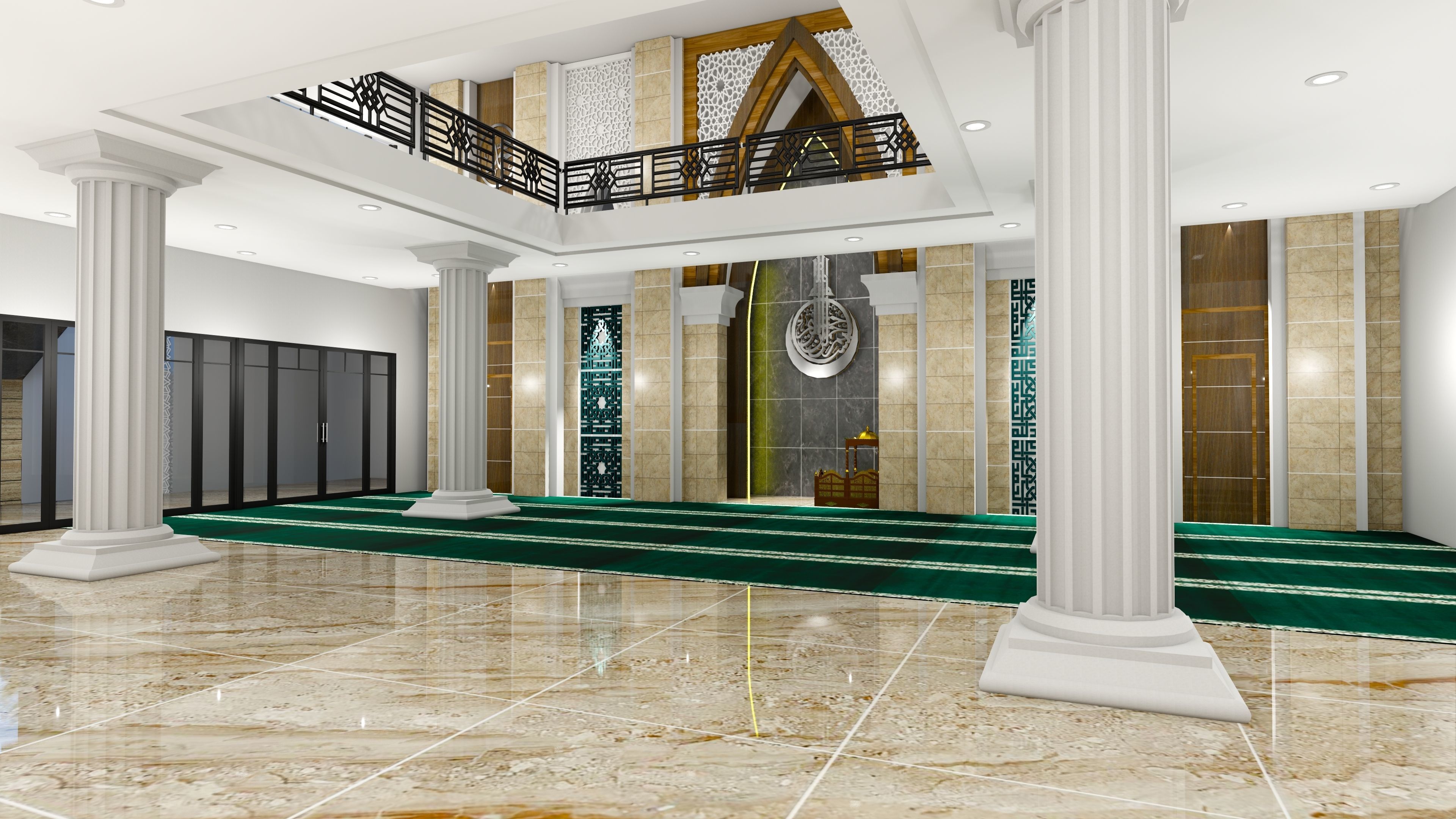 3D design at sketch up Modelling Elegant Modern Mosque 3D model | CGTrader