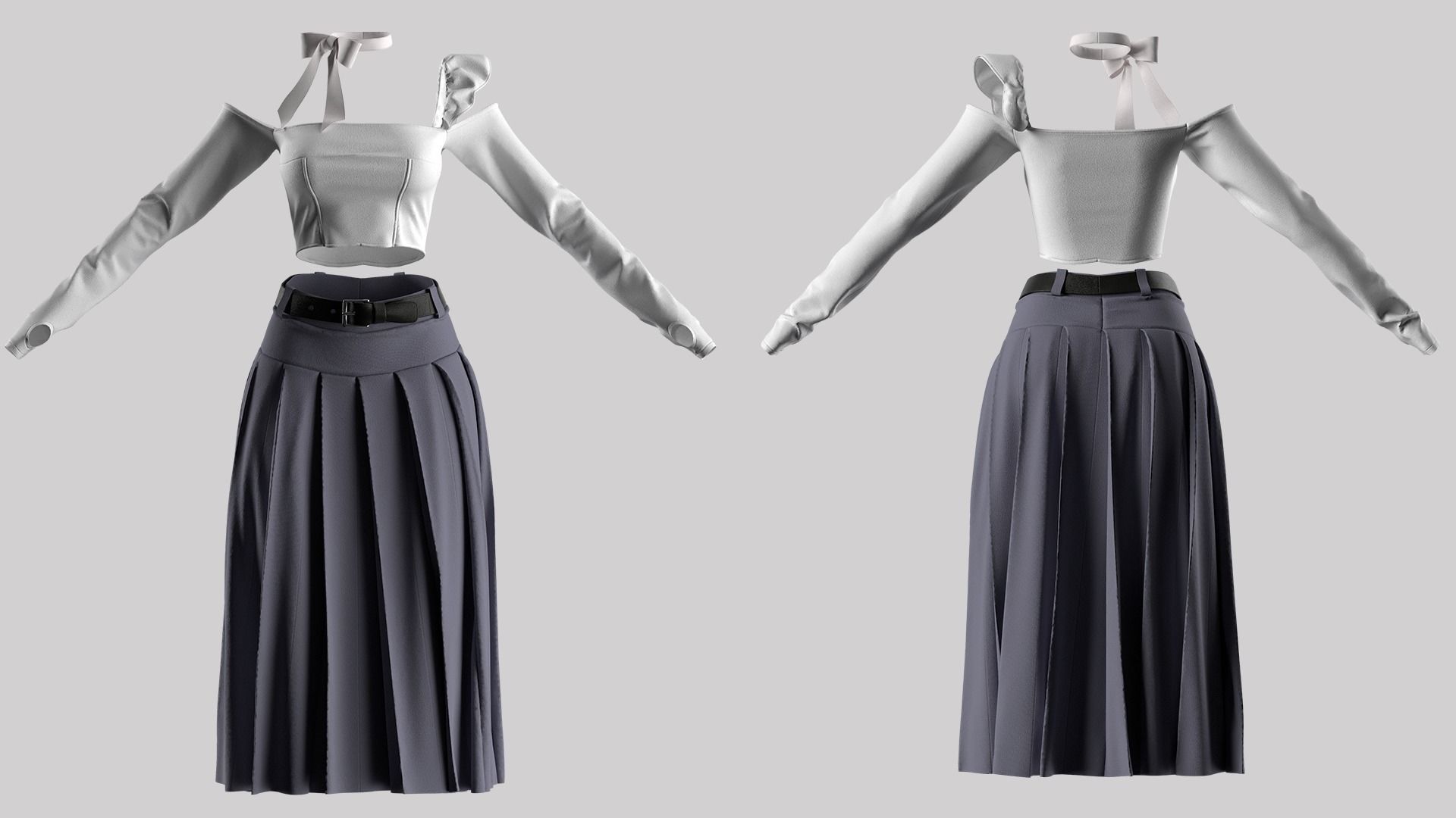 Korean Cute Outfit Marvelous Designer Project OBJ FBX 3D model | CGTrader