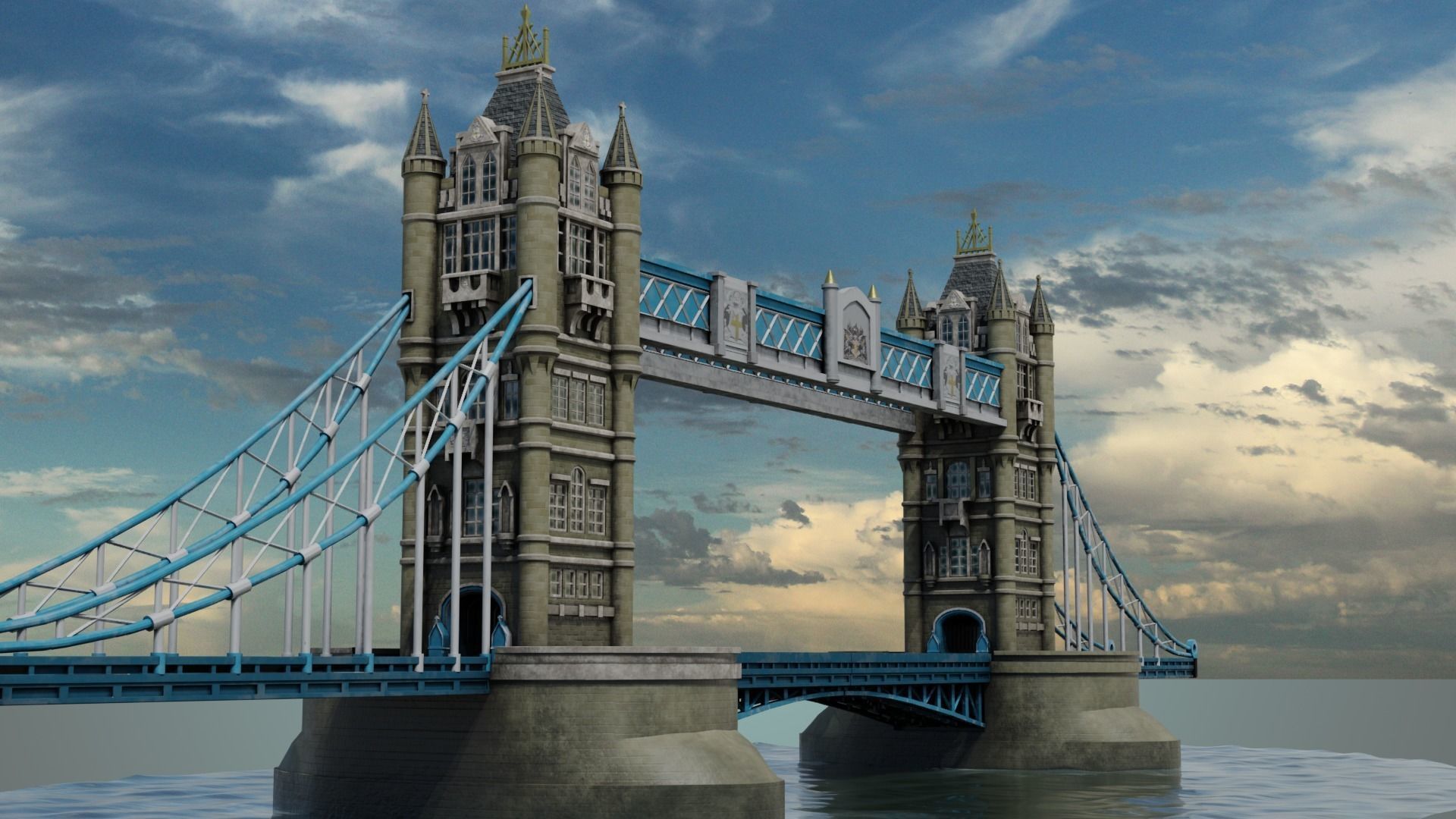 Blender 3 to UE5 A London Bridge 3D Model Environment 3D model animated ...