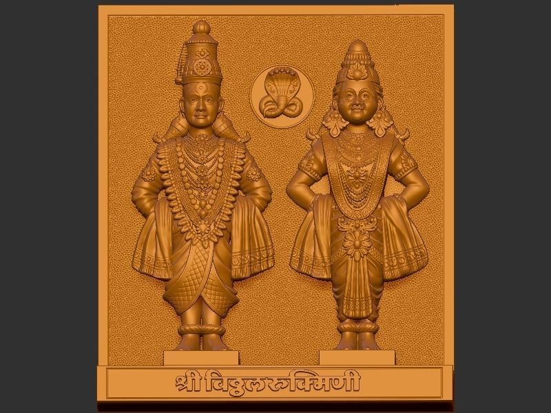 Vitthal Rukmini design with frame 3D model 3D printable | CGTrader