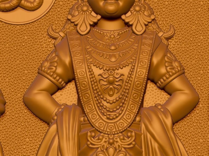 Vitthal Rukmini design with frame 3D model 3D printable | CGTrader