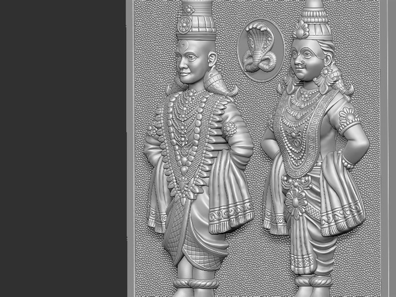 Vitthal Rukmini design with frame 3D model 3D printable | CGTrader
