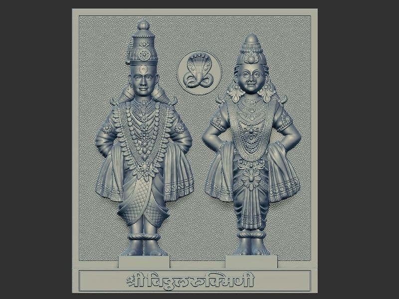 Vitthal Rukmini design with frame 3D model 3D printable | CGTrader