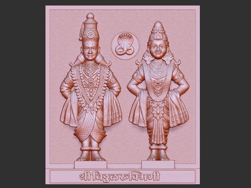 Vitthal Rukmini design with frame 3D model 3D printable | CGTrader