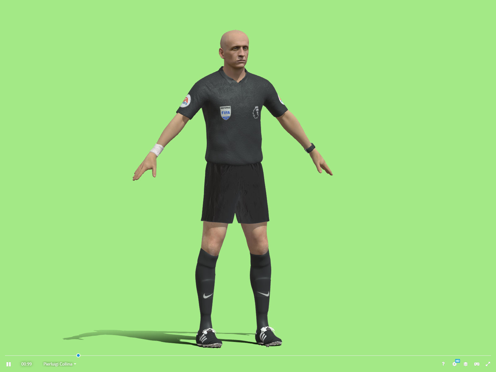 Pierluigi Collina referee 3D model animated rigged | CGTrader