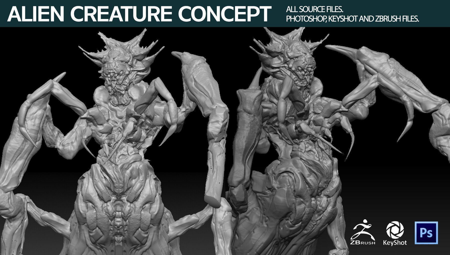 Alien Creature Concept 3D model | CGTrader