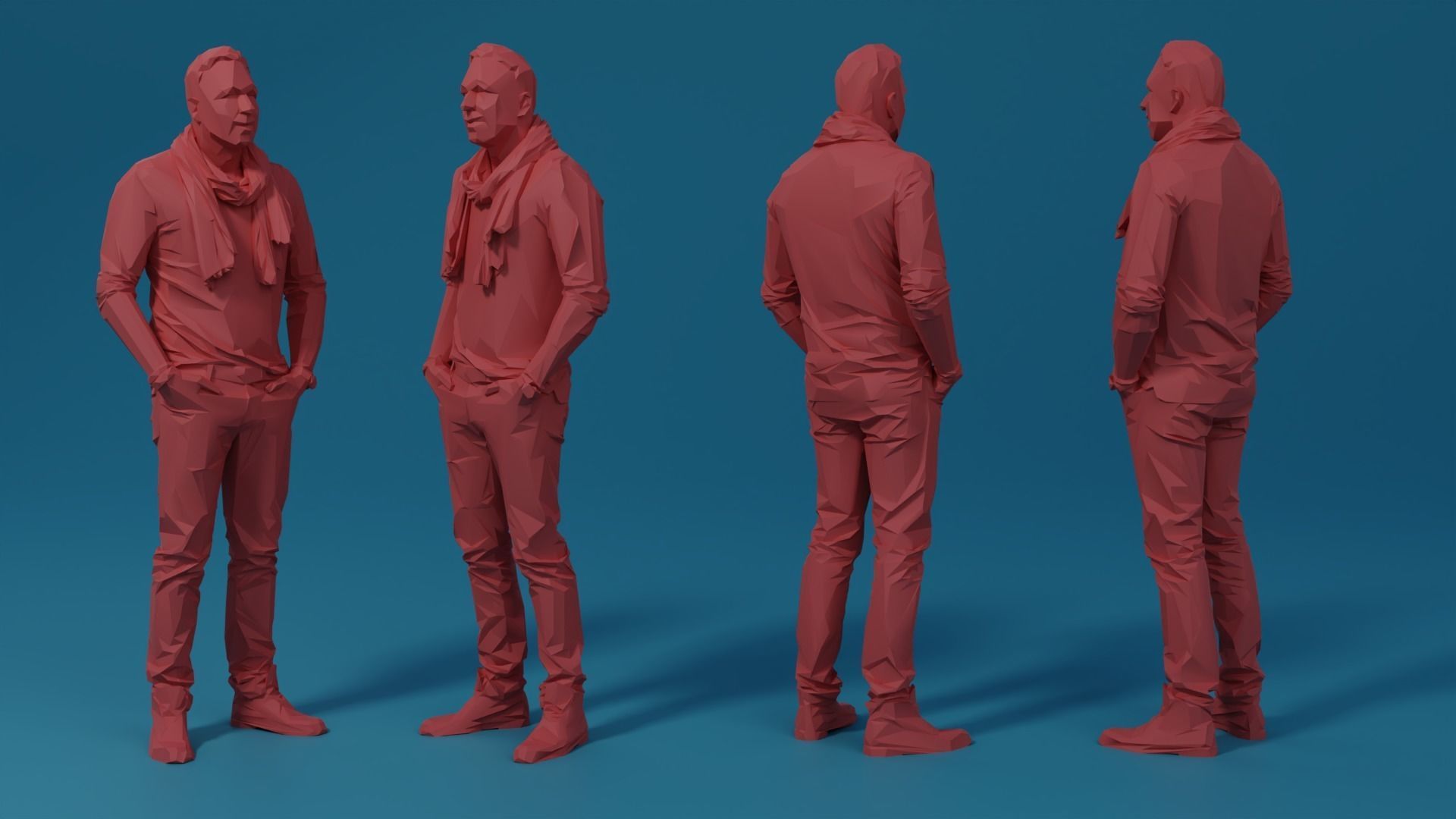 Low Poly Humans Set A 33 models 3D printable 3D model 3D printable ...