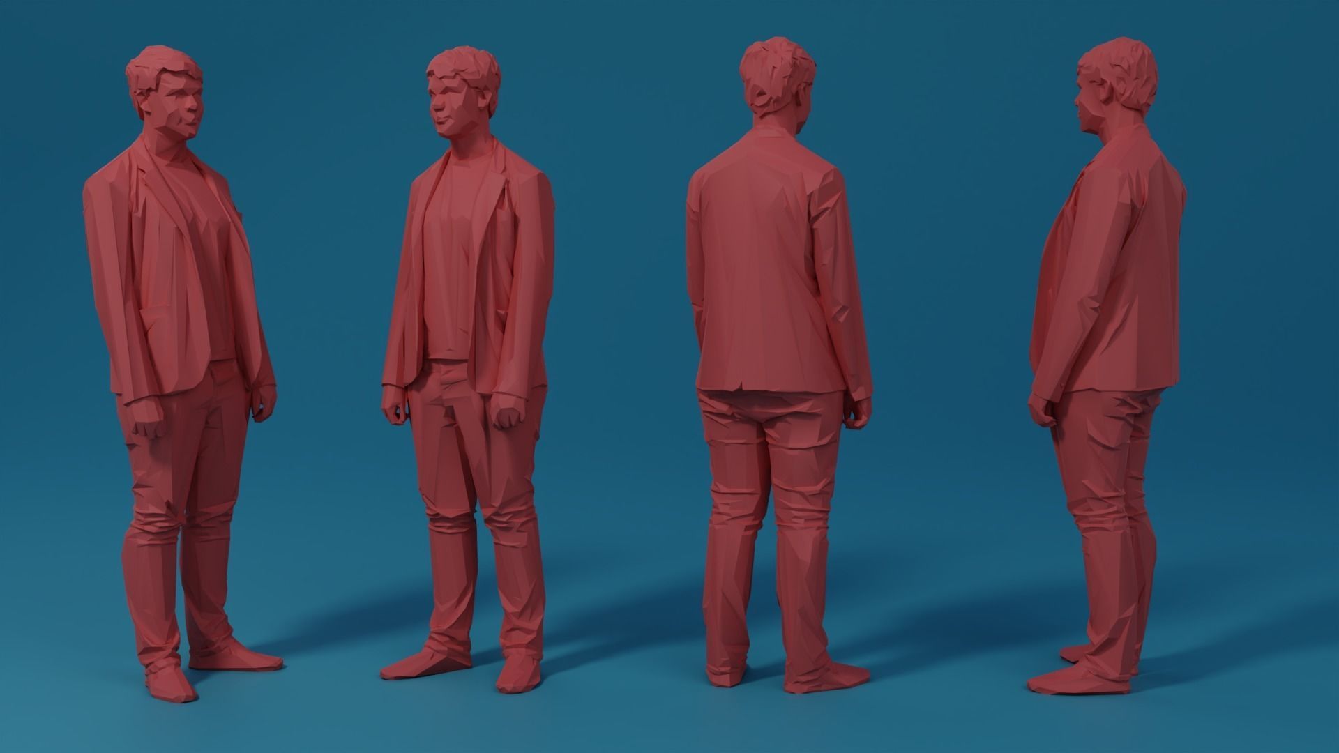 Low Poly Humans Set A 33 models 3D printable 3D model 3D printable ...