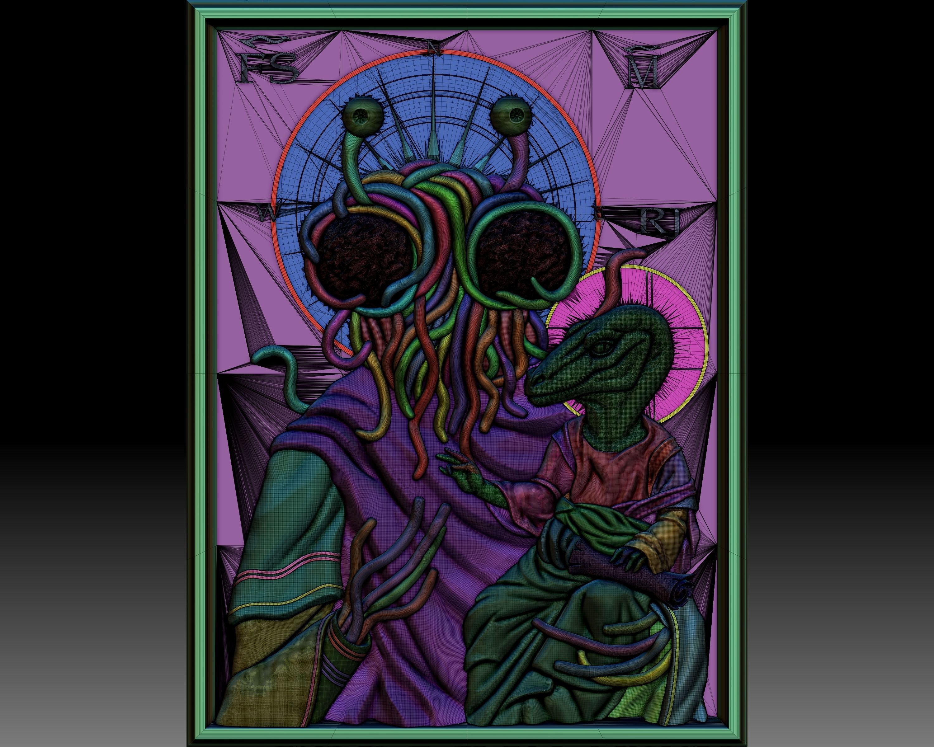 Pastafarianism Flying Spaghetti Monster Icon 3D model 3D printable ...