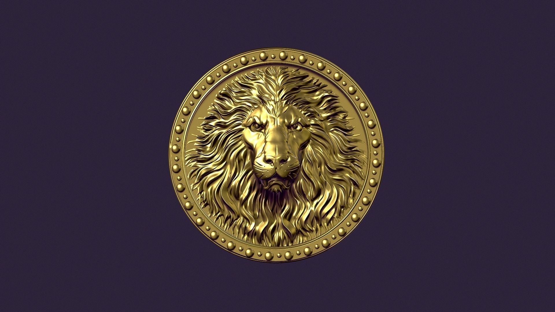 Lion medallion 3D model 3D printable | CGTrader