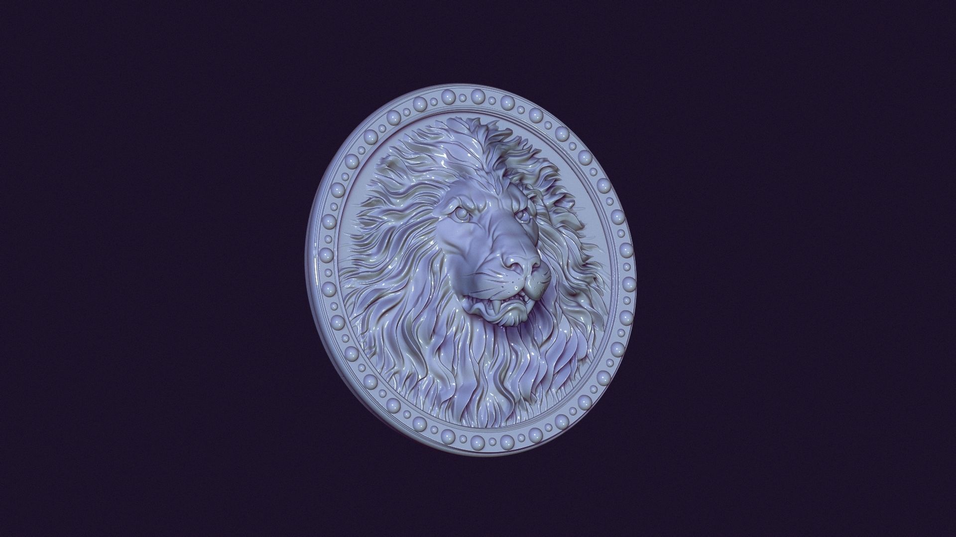 Lion medallion 3D model 3D printable | CGTrader