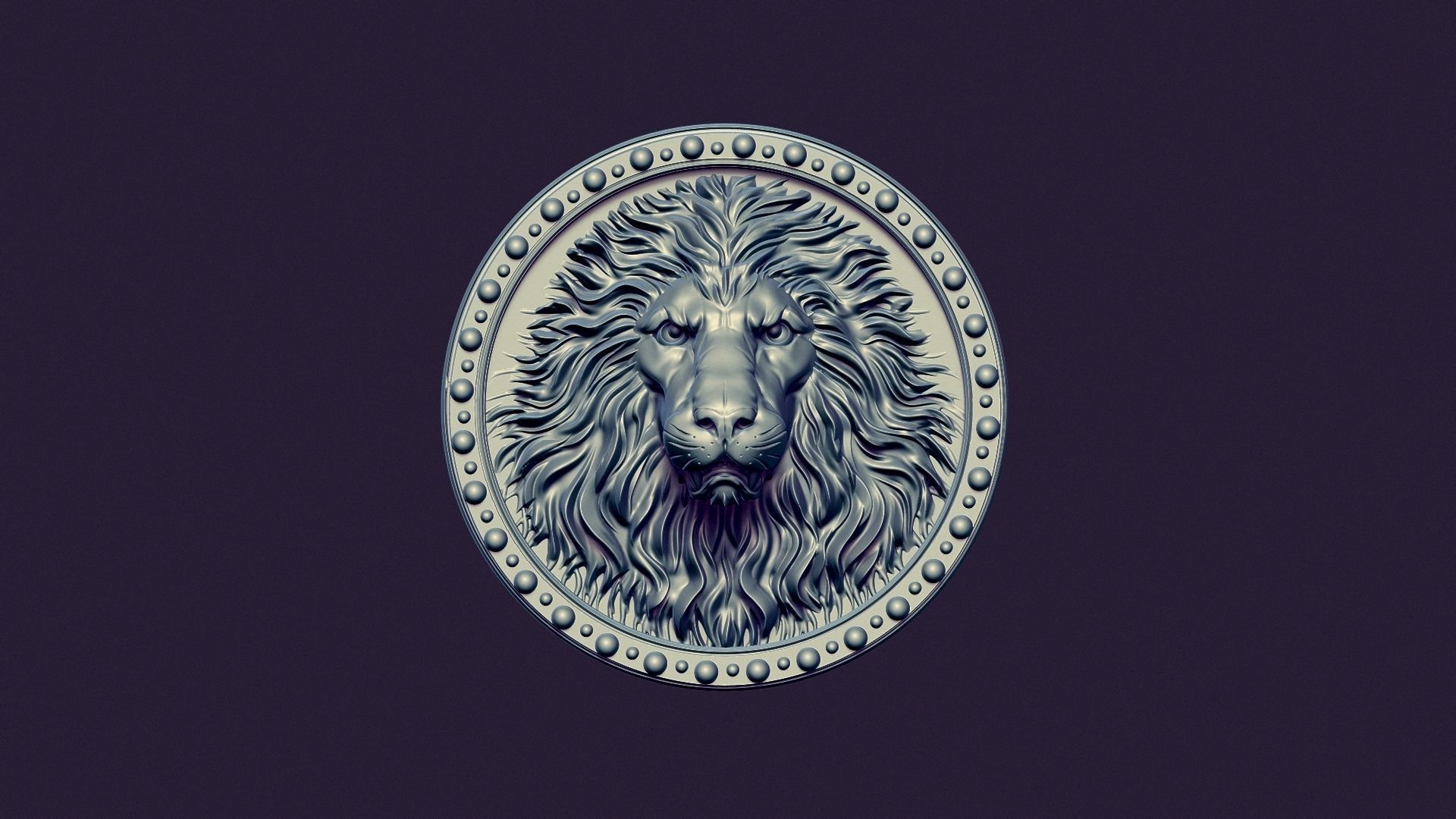 Lion medallion 3D model 3D printable | CGTrader