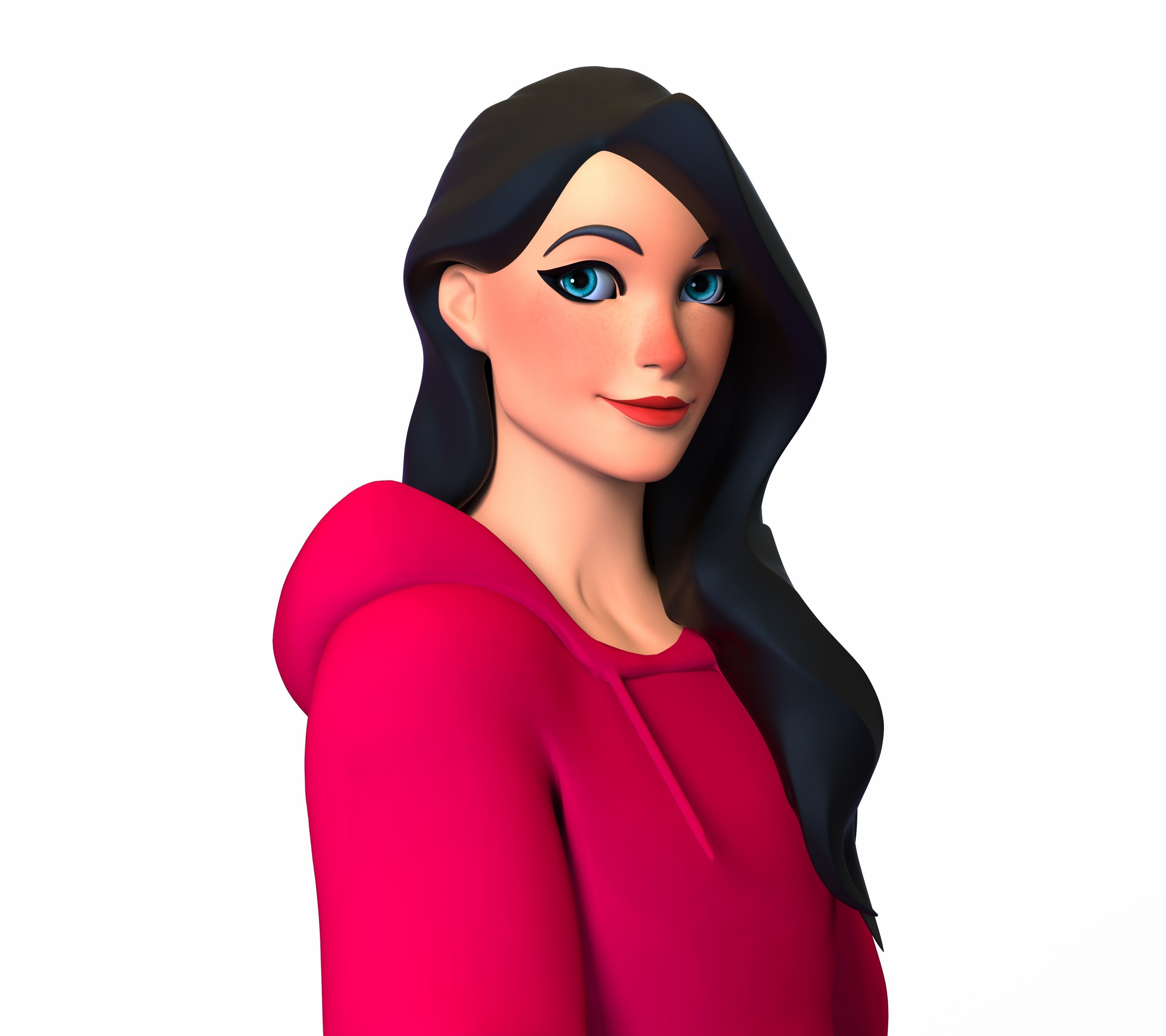3d Model Cartoon Character Girl Vr Ar Low Poly Cgtrader 