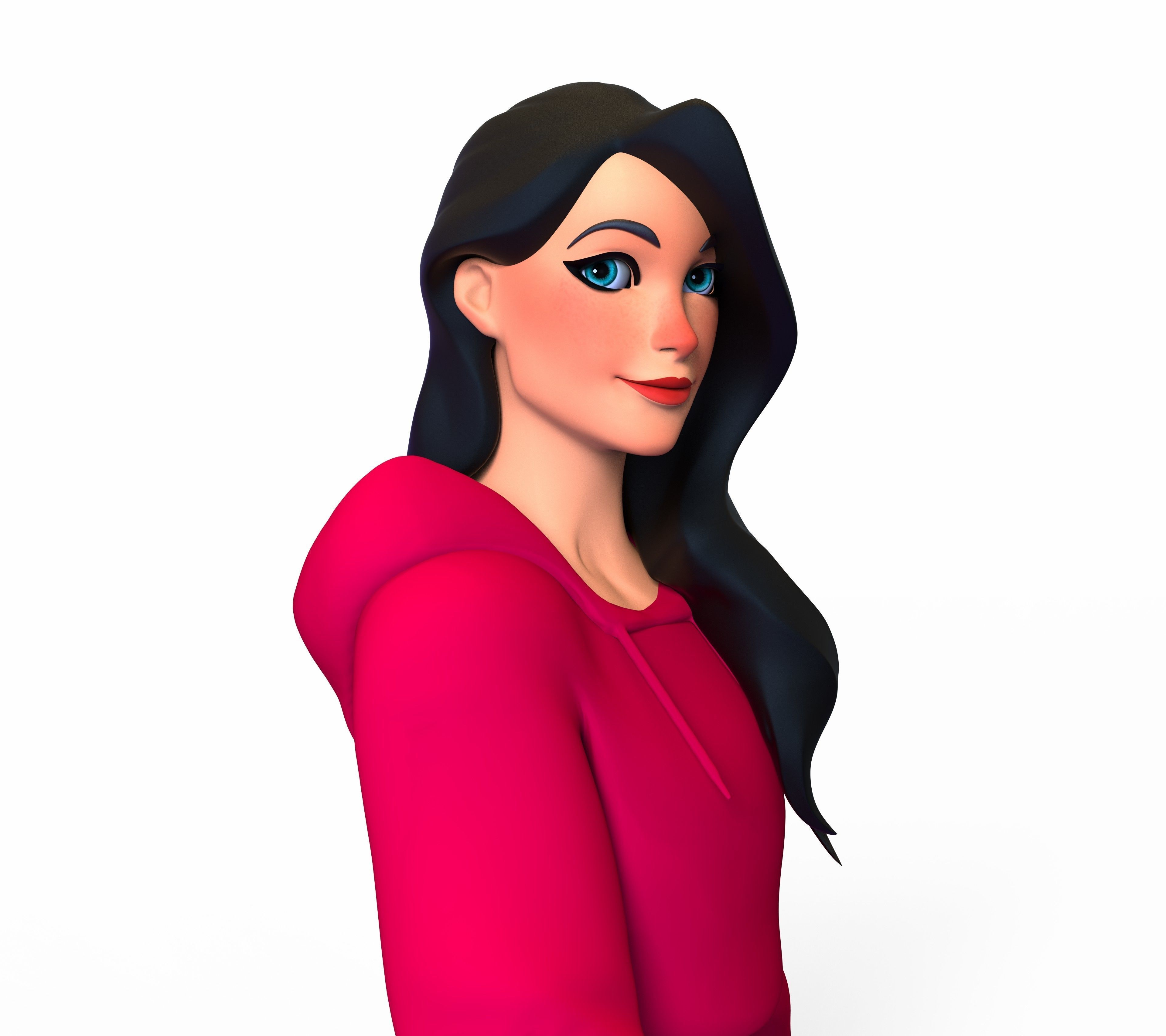 3D model cartoon character girl VR / AR / low-poly | CGTrader