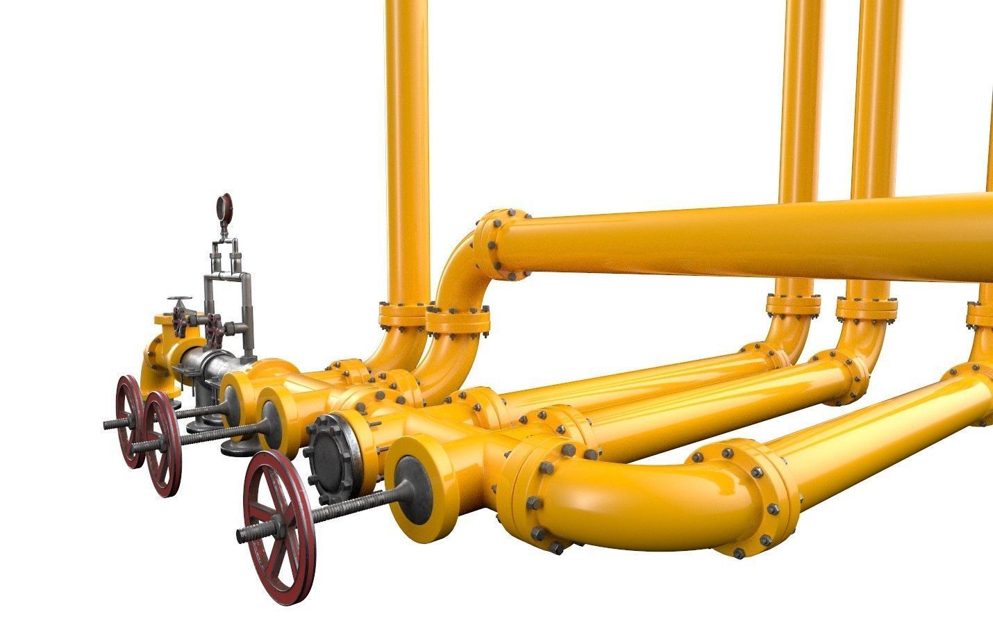 Pipeline1 pipes and valves 3D model | CGTrader