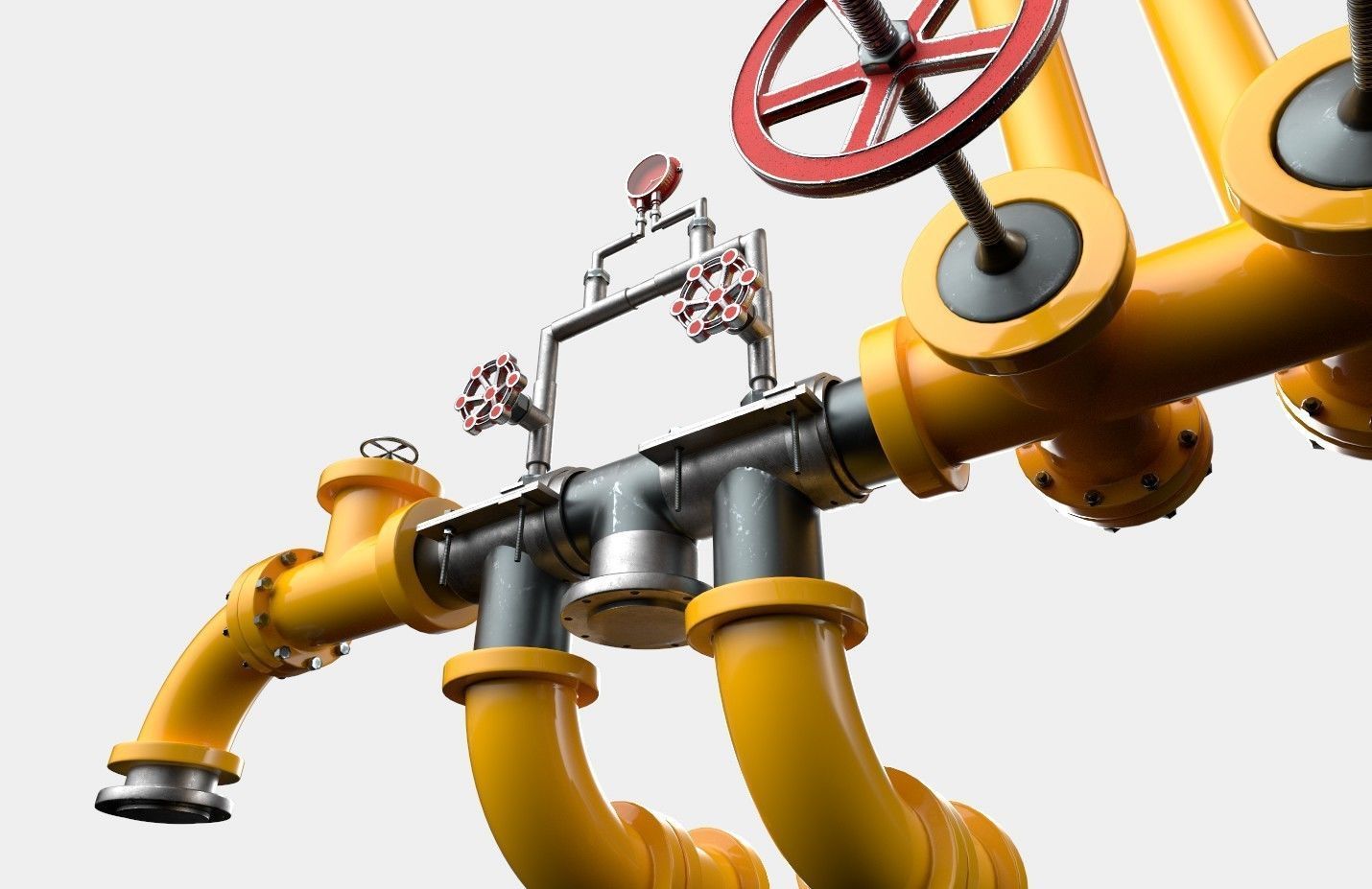 Pipeline1 pipes and valves 3D model | CGTrader