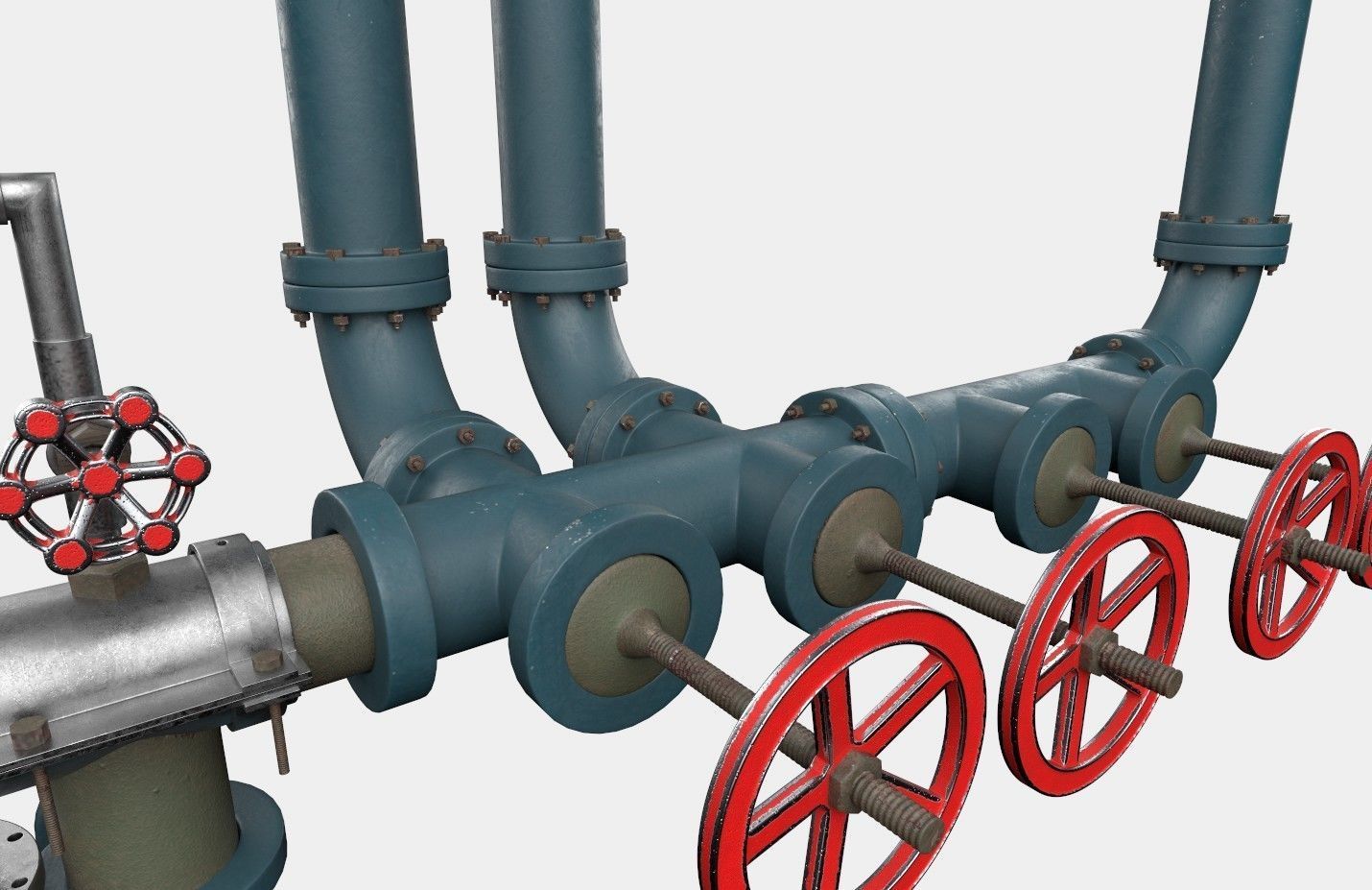 Pipeline1 pipes and valves 3D model | CGTrader