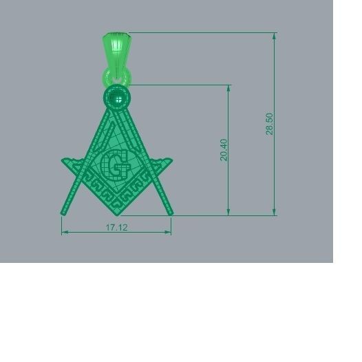 The Square and Compasses Masonic Pendant 3D model 3D printable | CGTrader