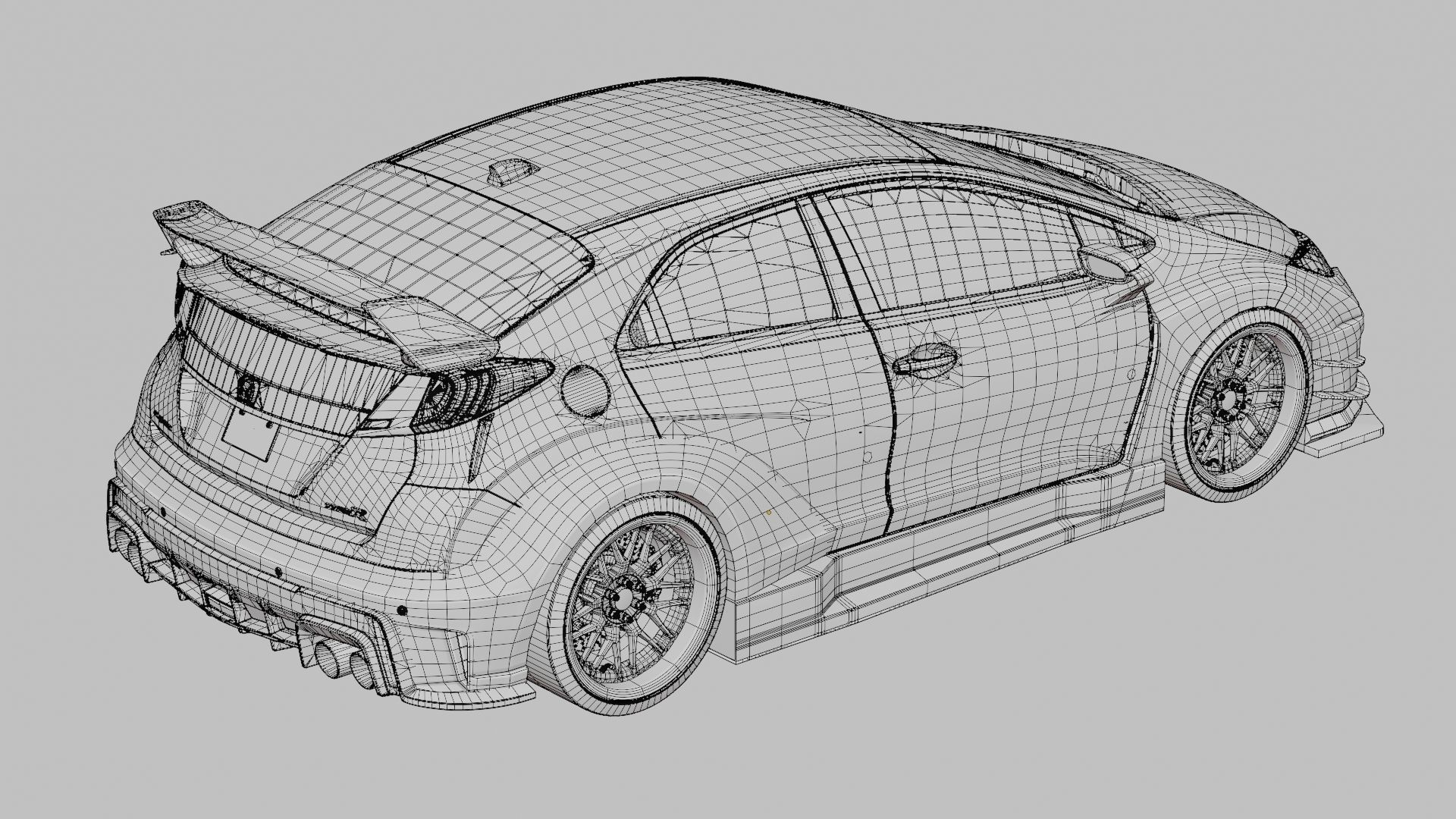 Civic Type R 2015 Custom Widebody Kit 3D model | CGTrader