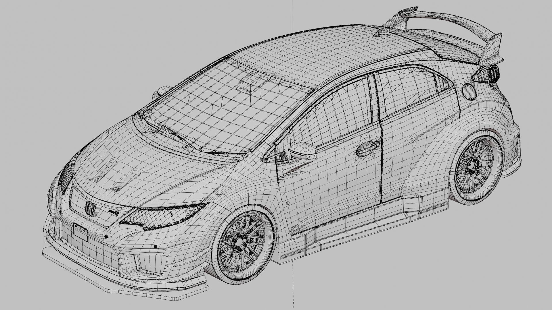 Civic Type R 2015 Custom Widebody Kit 3D model | CGTrader