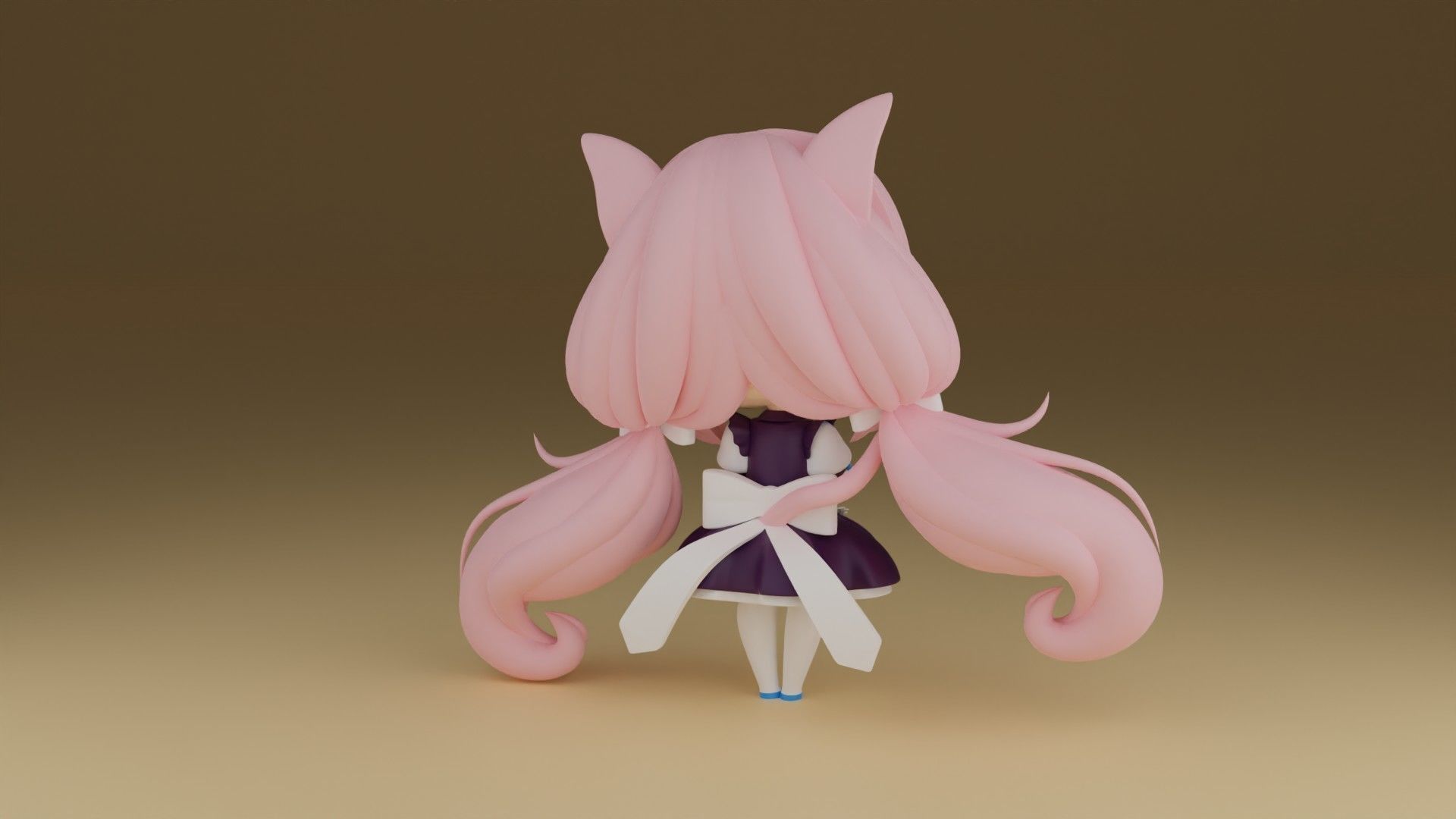 chibi04 anime figure with hair 3D model 3D printable | CGTrader