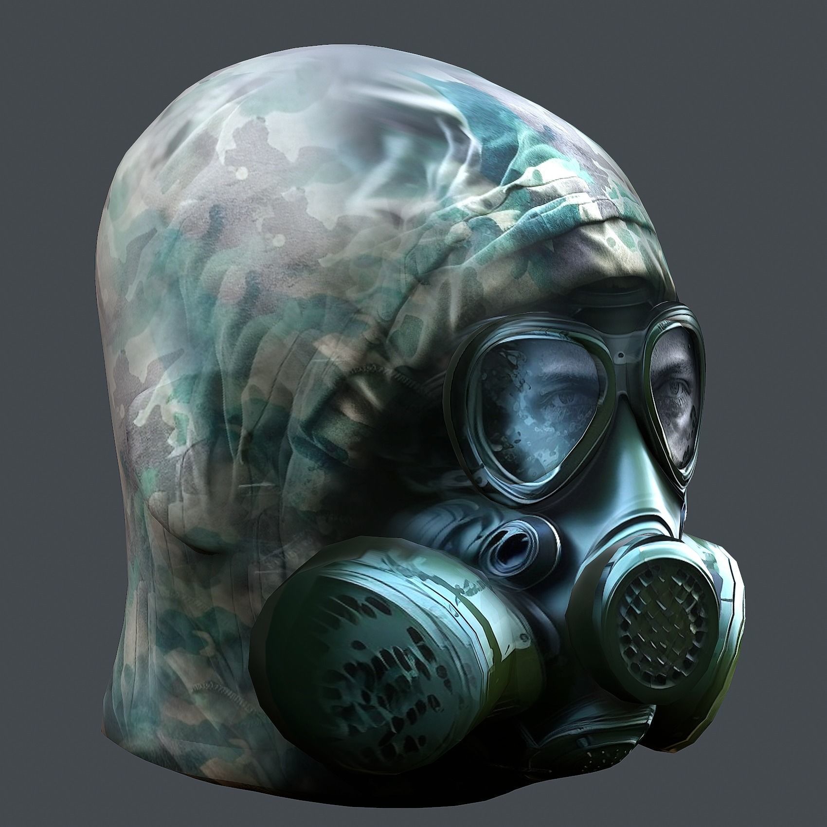 3D model Gas mask helmet 3d model military combat Low-poly Low-poly VR ...