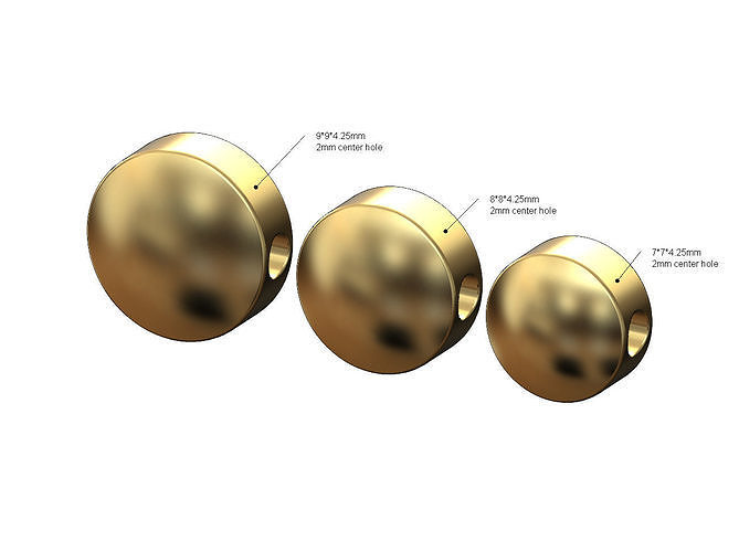 Simple round charm and bracelet bead 3D model 3D printable | CGTrader