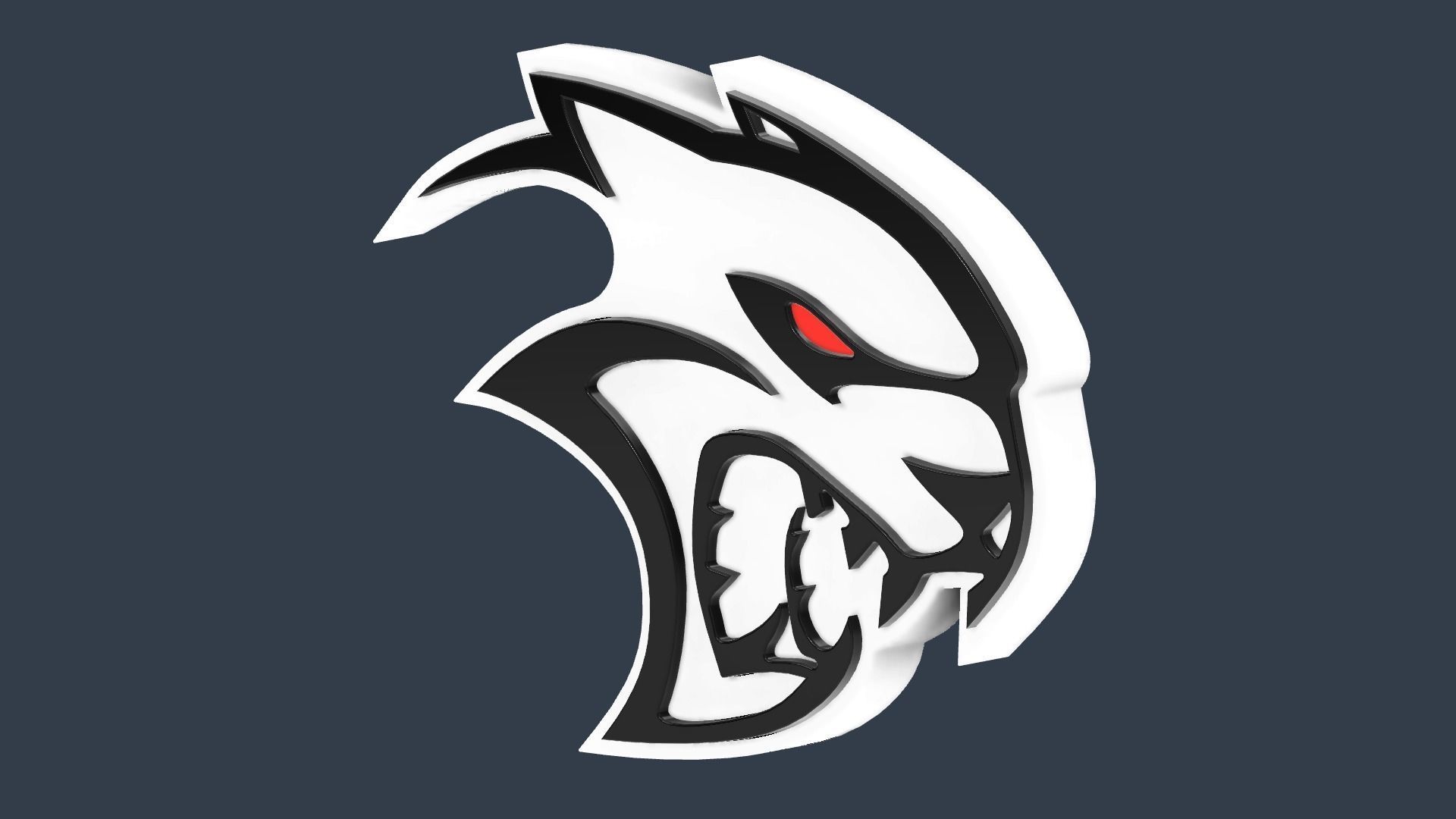 Dodge Hellcat Redeye Logo With Led 3D model 3D printable | CGTrader