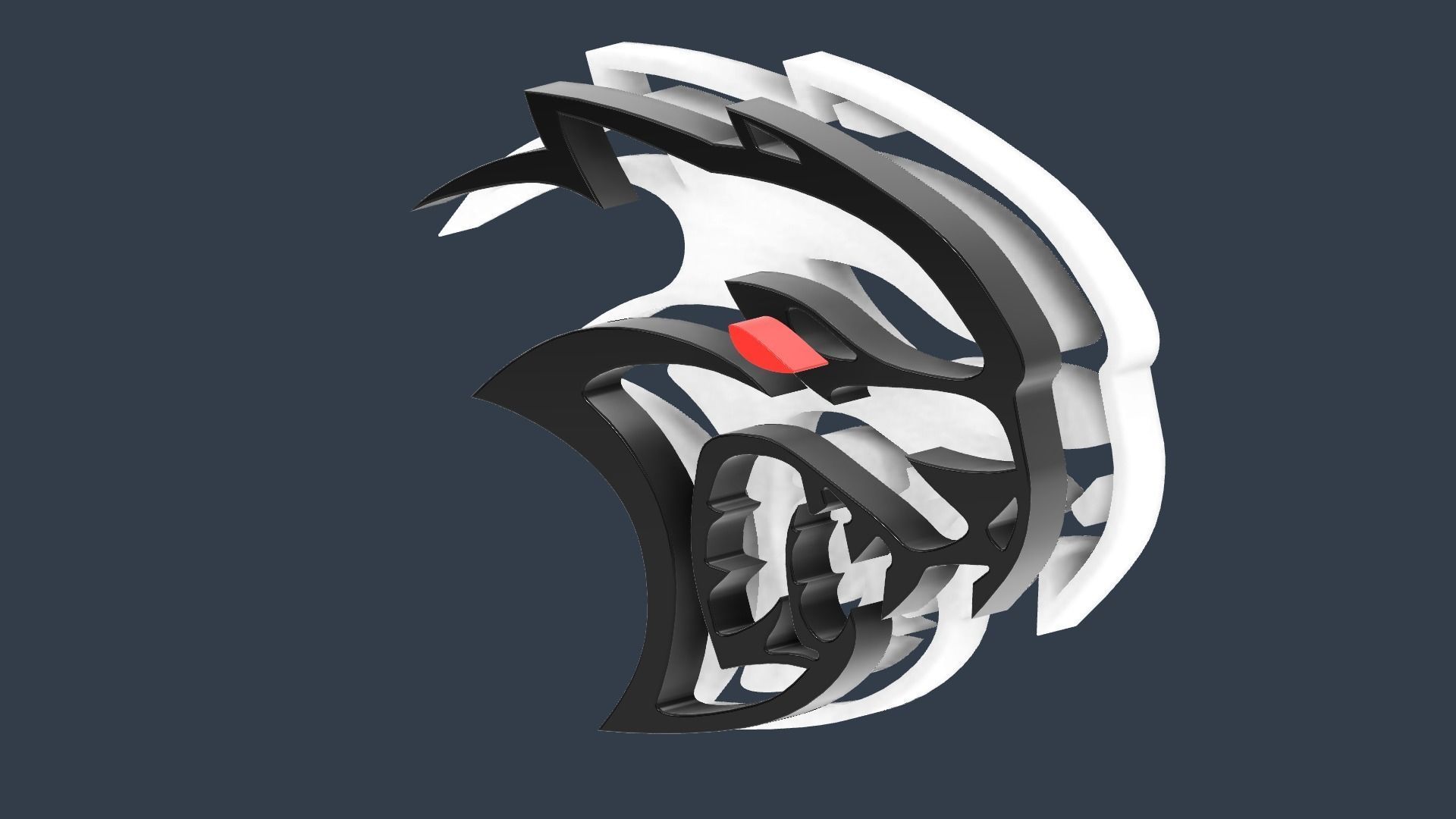 Dodge Hellcat Redeye Logo With Led 3D model 3D printable | CGTrader