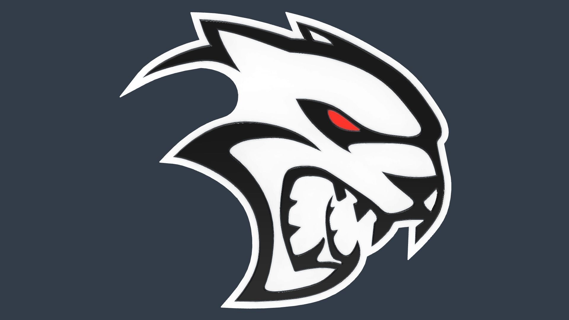 Dodge Hellcat Redeye Logo With Led 3D model 3D printable | CGTrader