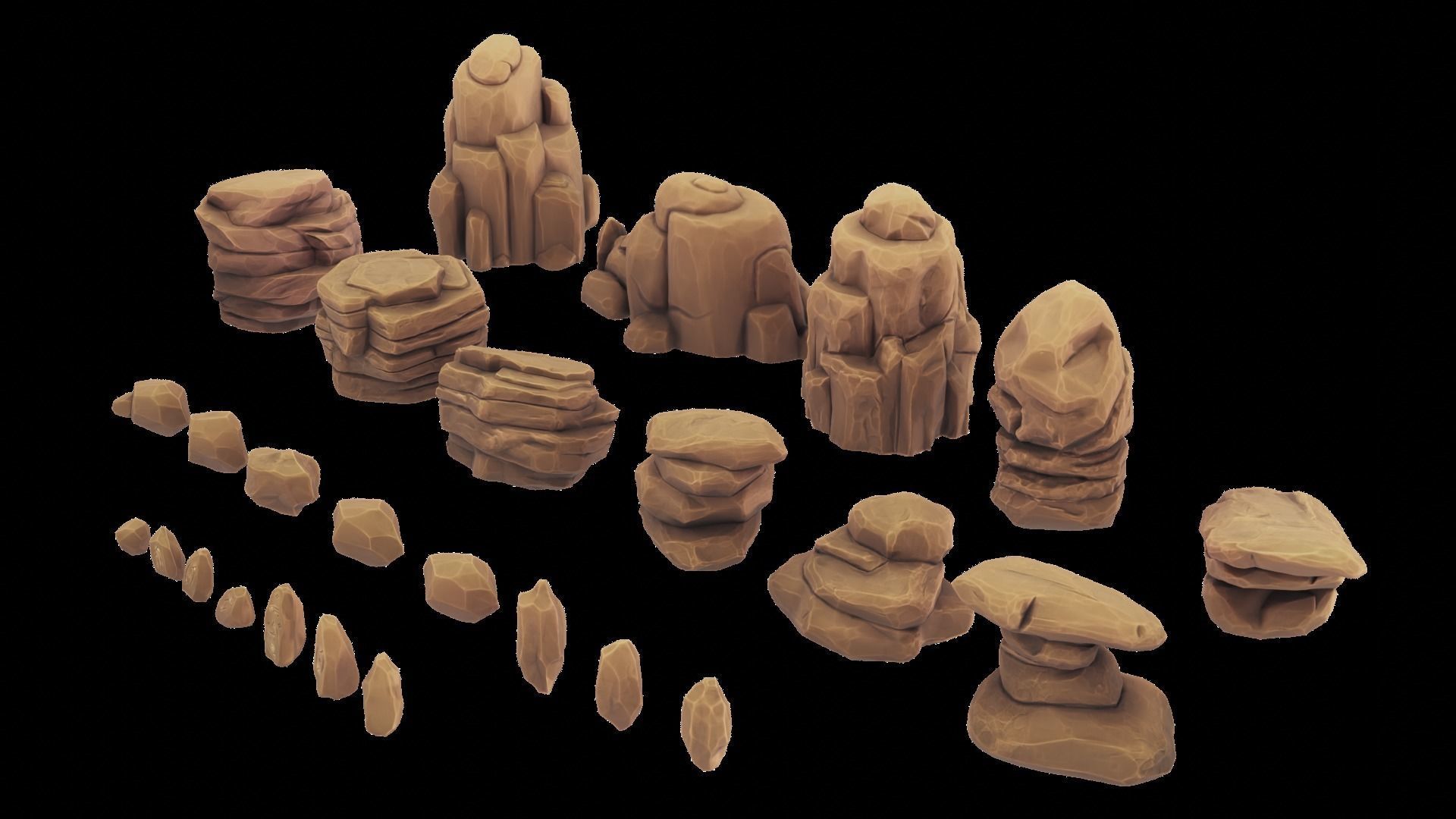 3D model 3D Stylised Desert Rock VR / AR / low-poly | CGTrader