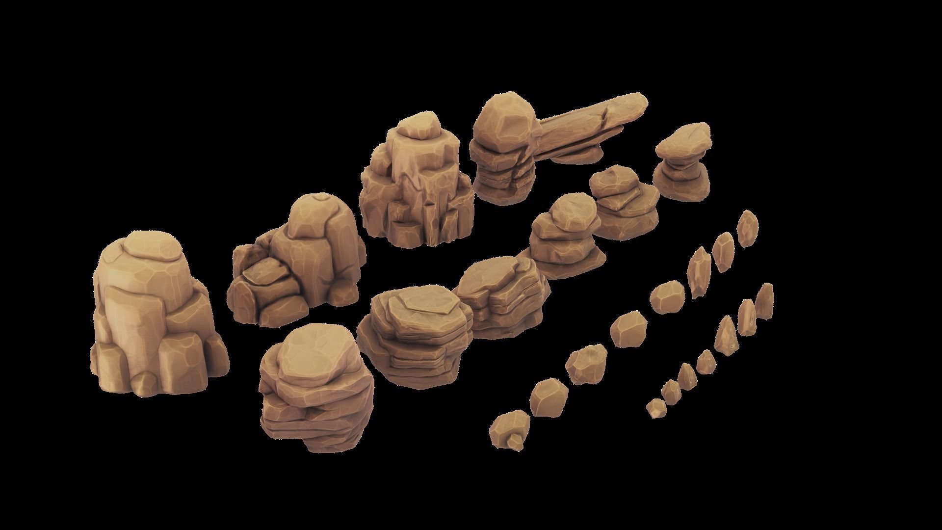 3D model 3D Stylised Desert Rock VR / AR / low-poly | CGTrader