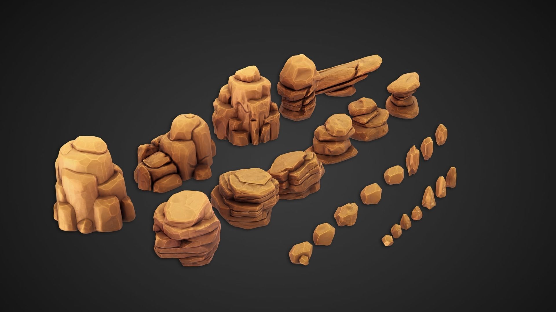 3D model 3D Stylised Desert Rock VR / AR / low-poly | CGTrader