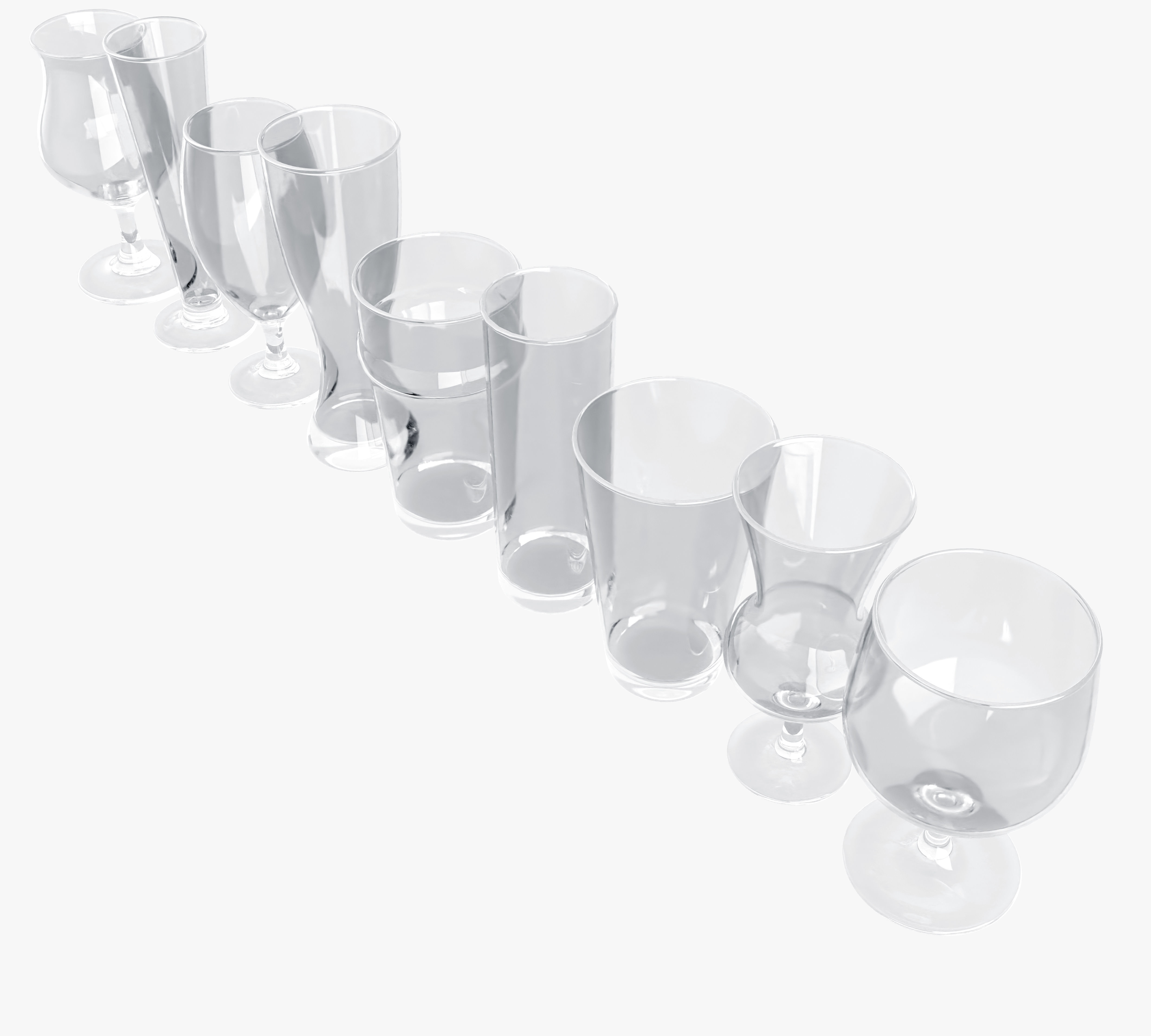 Pint Beer Glass Shapes 3D model | CGTrader