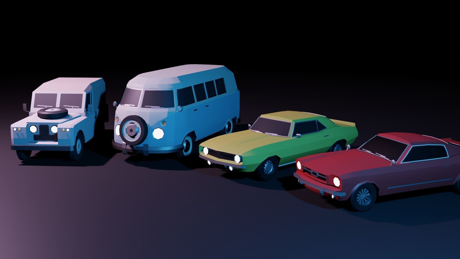 Vintage Cars 3D Model Collection VR / AR / low-poly | CGTrader