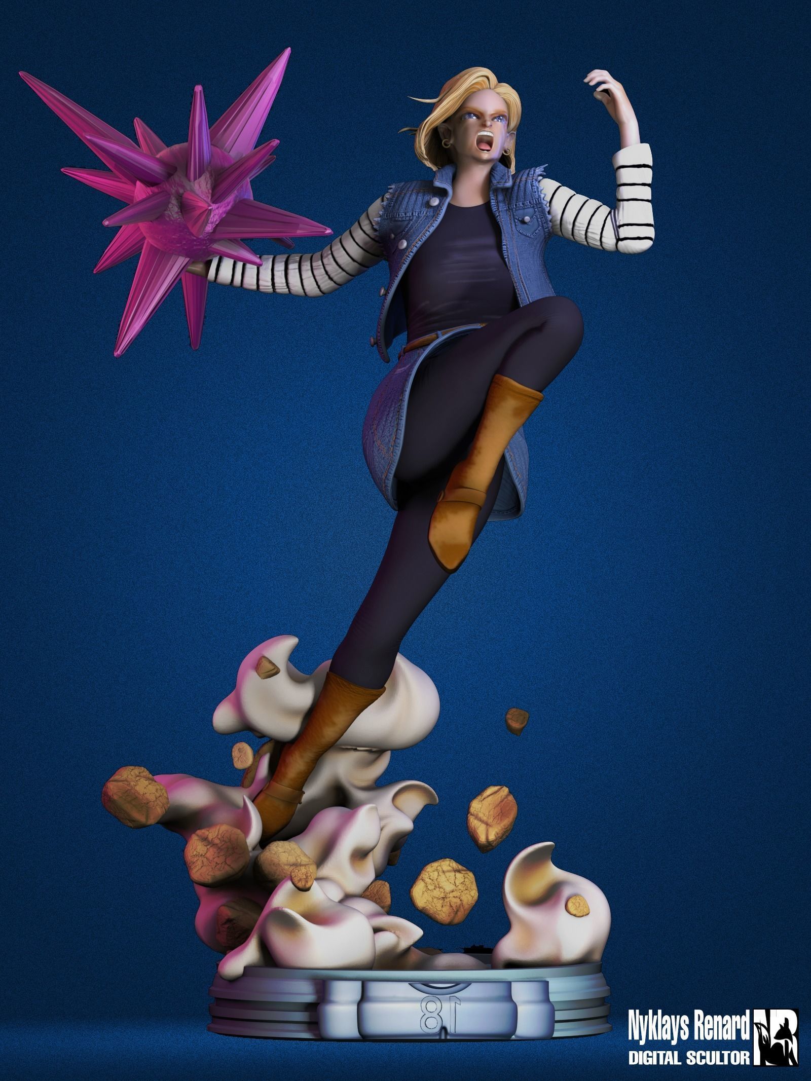 Android Number 18 3D model 3D printable | CGTrader