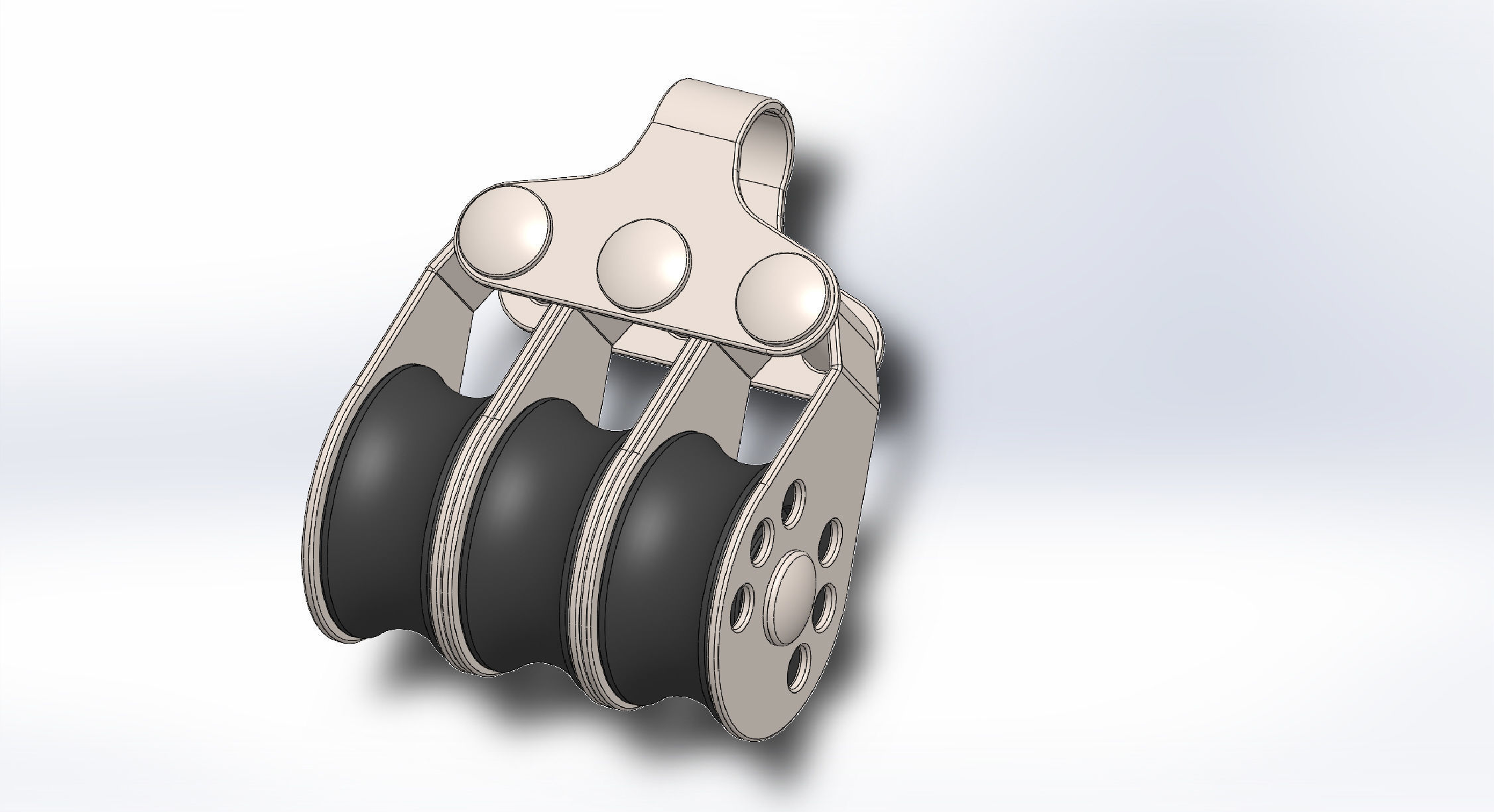 Triple pulley block 6mm rope 3D model | CGTrader
