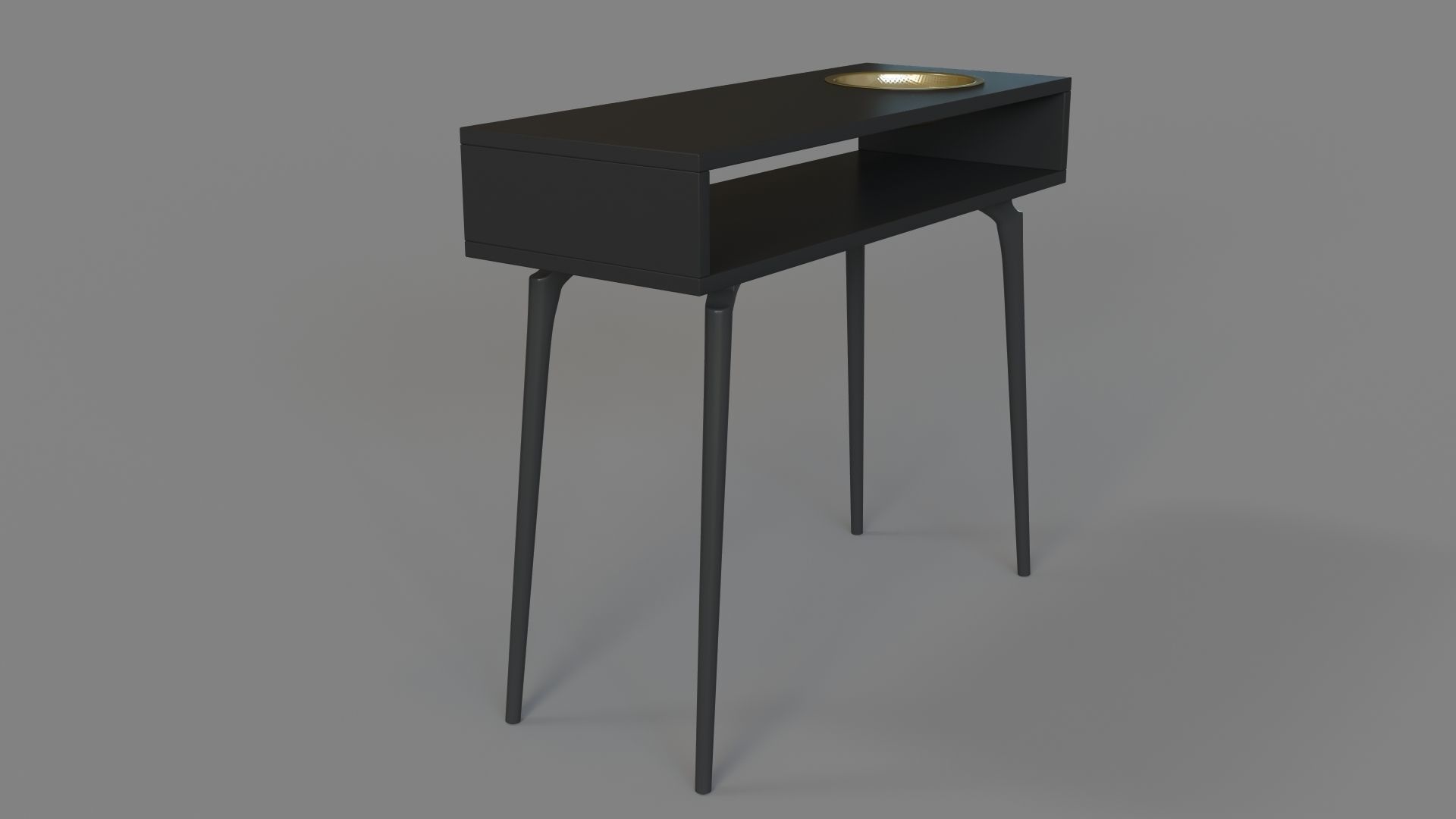 Unwind Black Console Table 3D model | CGTrader