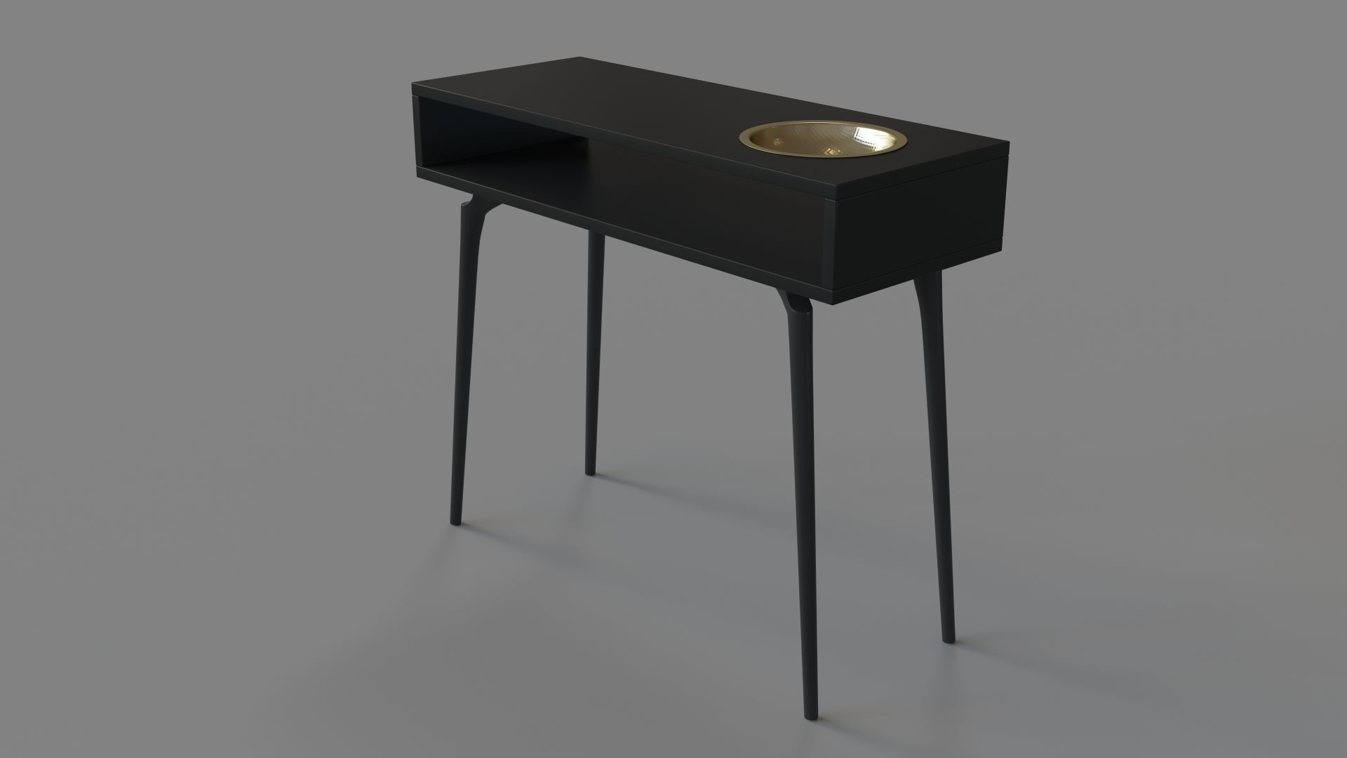 Unwind Black Console Table 3D model | CGTrader