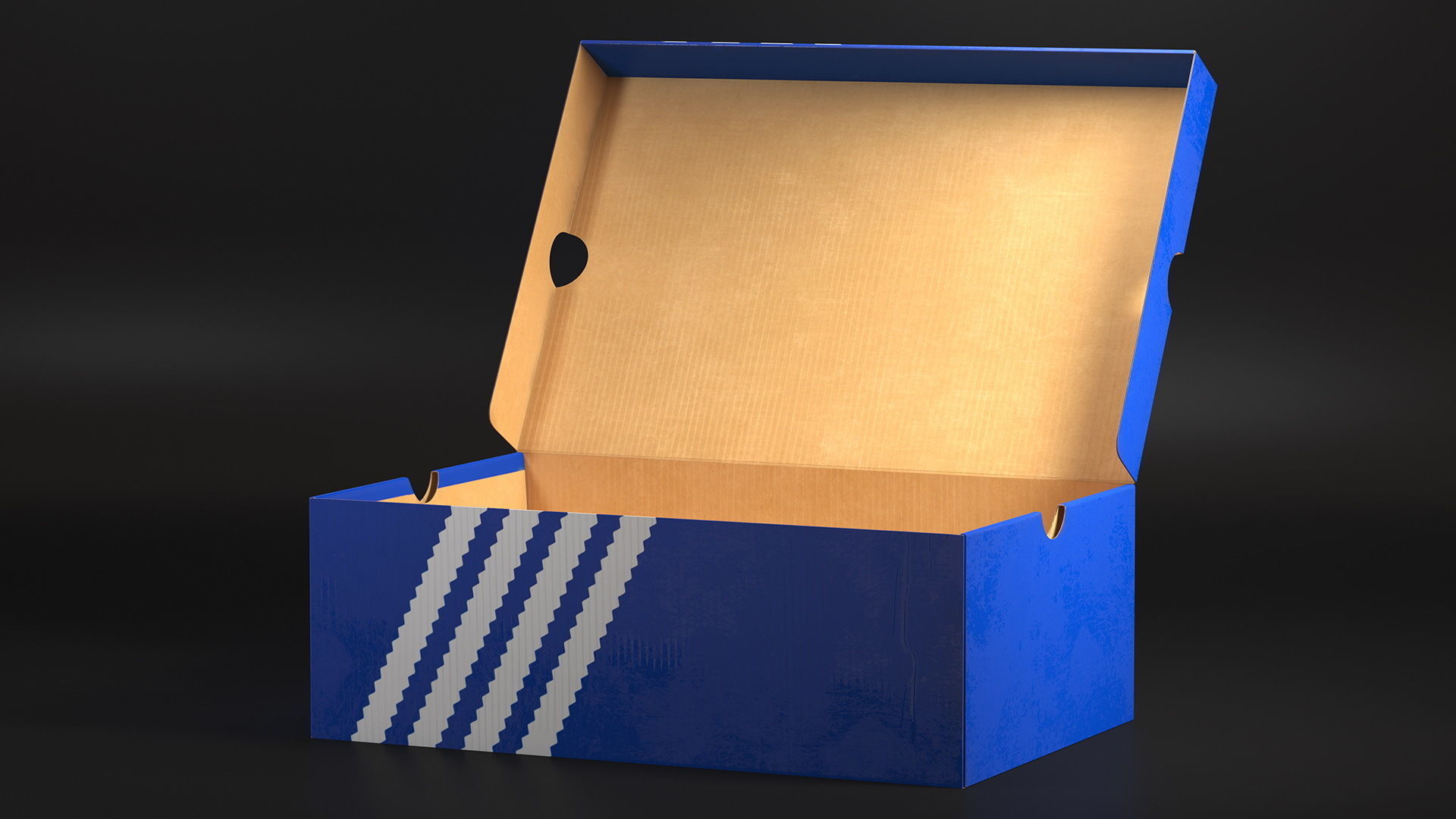 Blue Carton Shoe Box Open 3D model | CGTrader