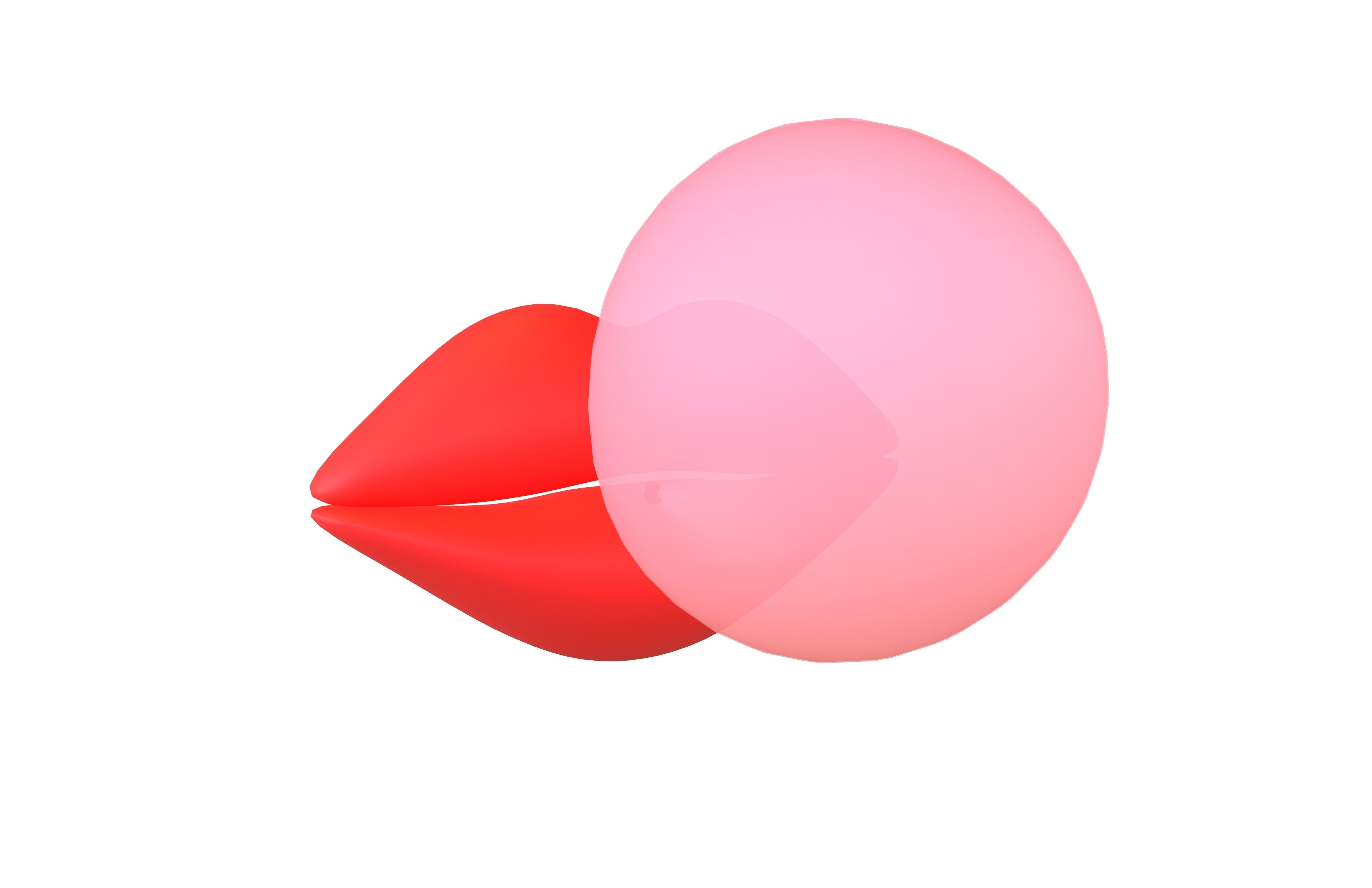 3D model Cartoon Lips With Bubblegum v1 001 VR / AR / low-poly | CGTrader