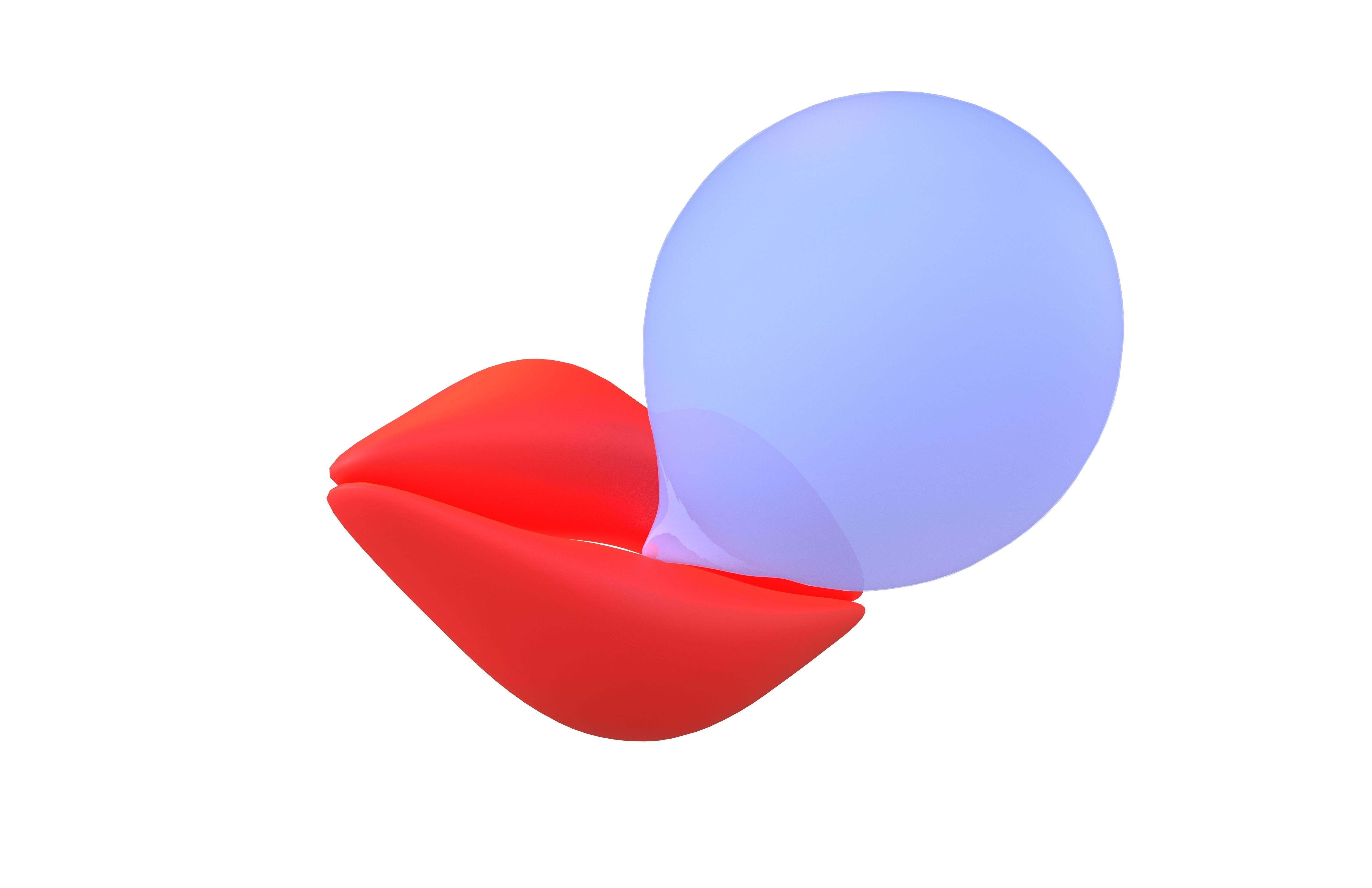 3D model Cartoon Lips With Bubblegum v1 004 VR / AR / low-poly | CGTrader