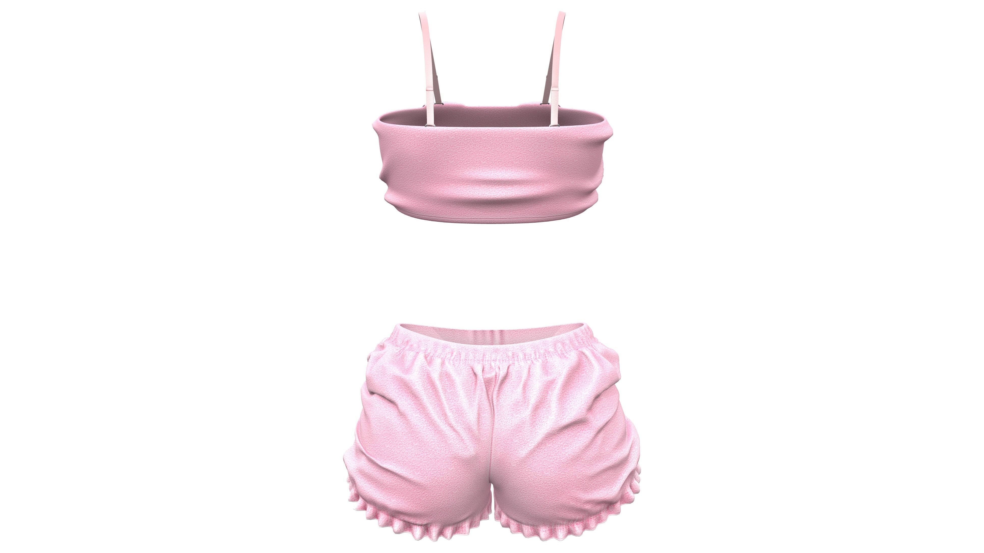 3D model Pink Plush Sleepwear VR / AR / low-poly | CGTrader