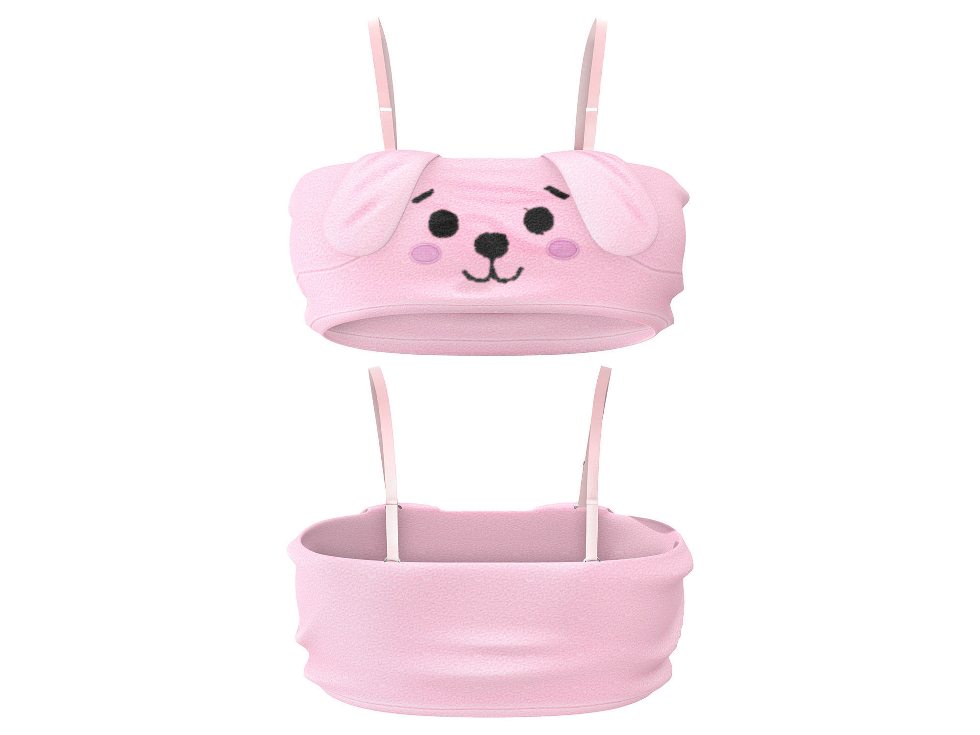 3D model Pink Plush Sleepwear VR / AR / low-poly | CGTrader