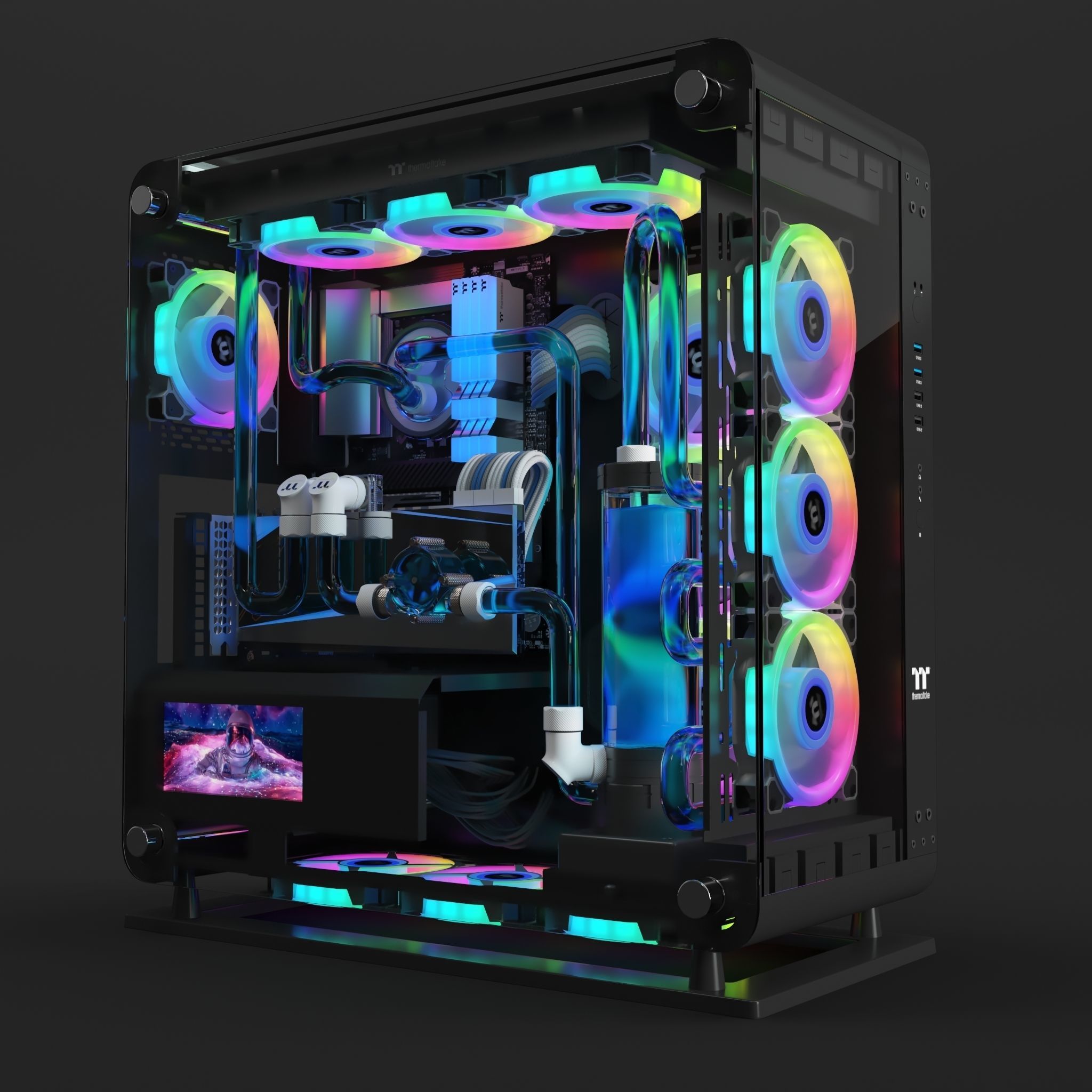 Thermaltake Core P6 Tempered PC Black 3D model animated | CGTrader