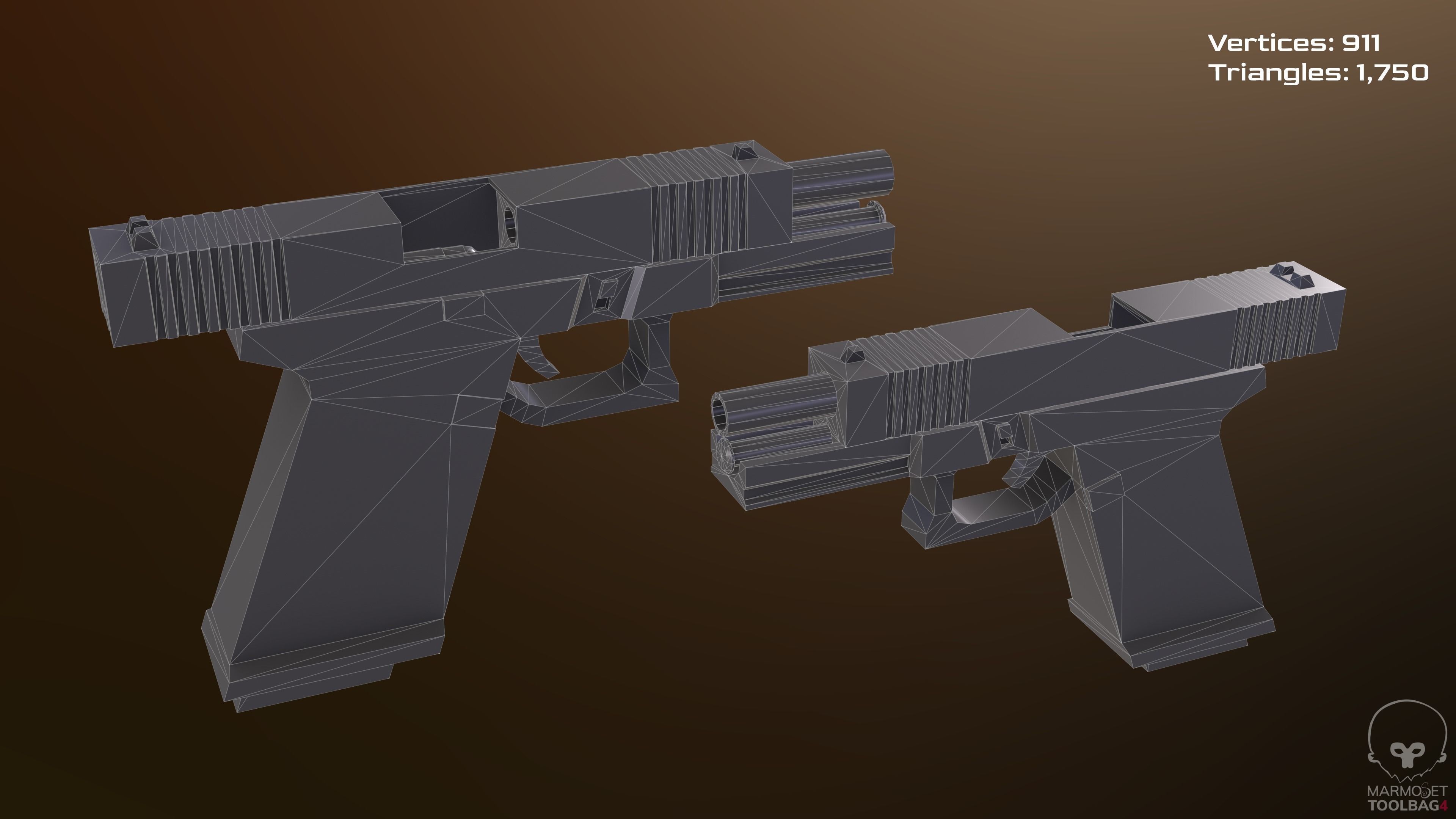 Stylized Glock 19 and Textures free VR / AR / low-poly 3D model | CGTrader