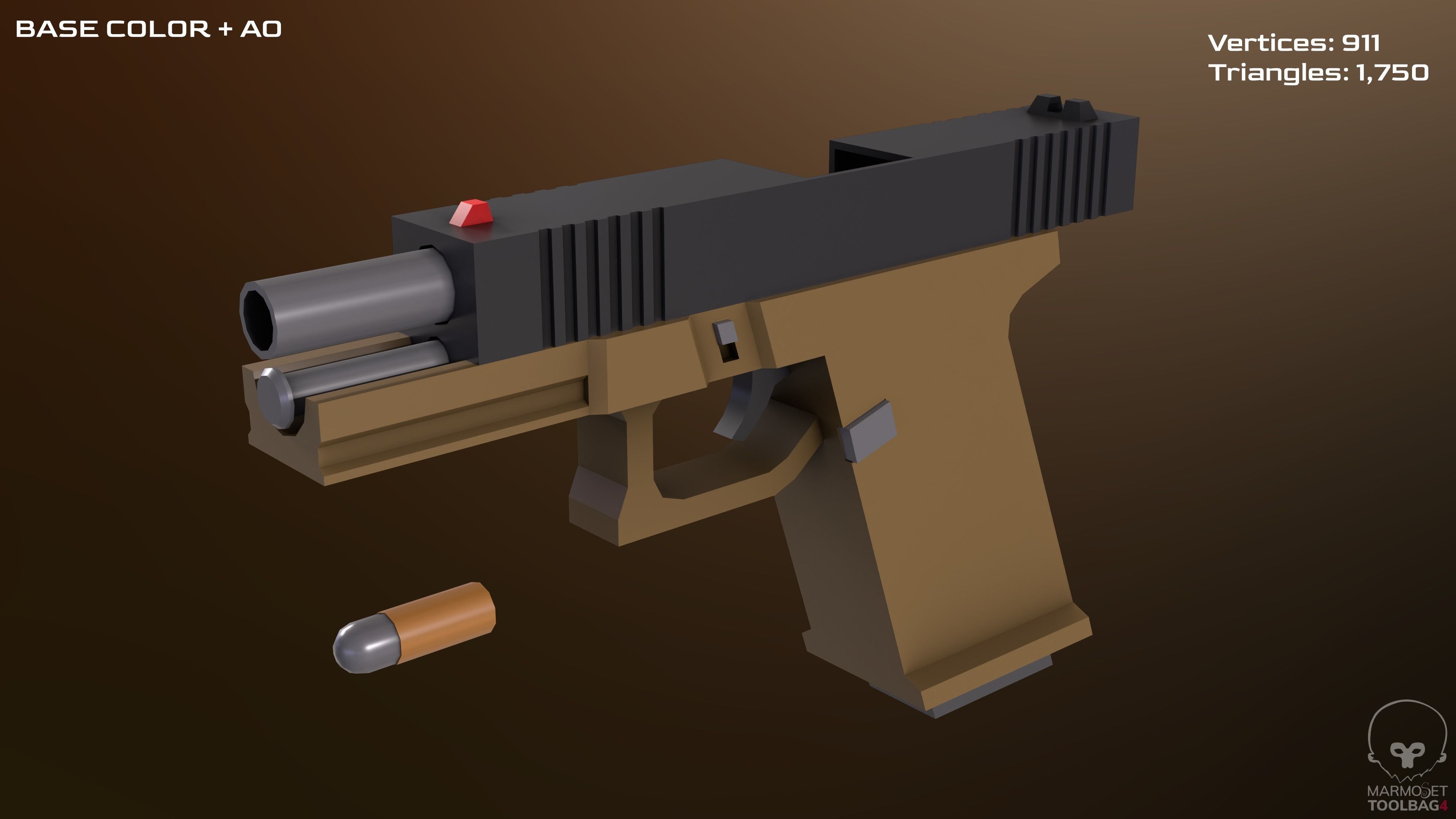 Stylized Glock 19 and Textures free VR / AR / low-poly 3D model | CGTrader