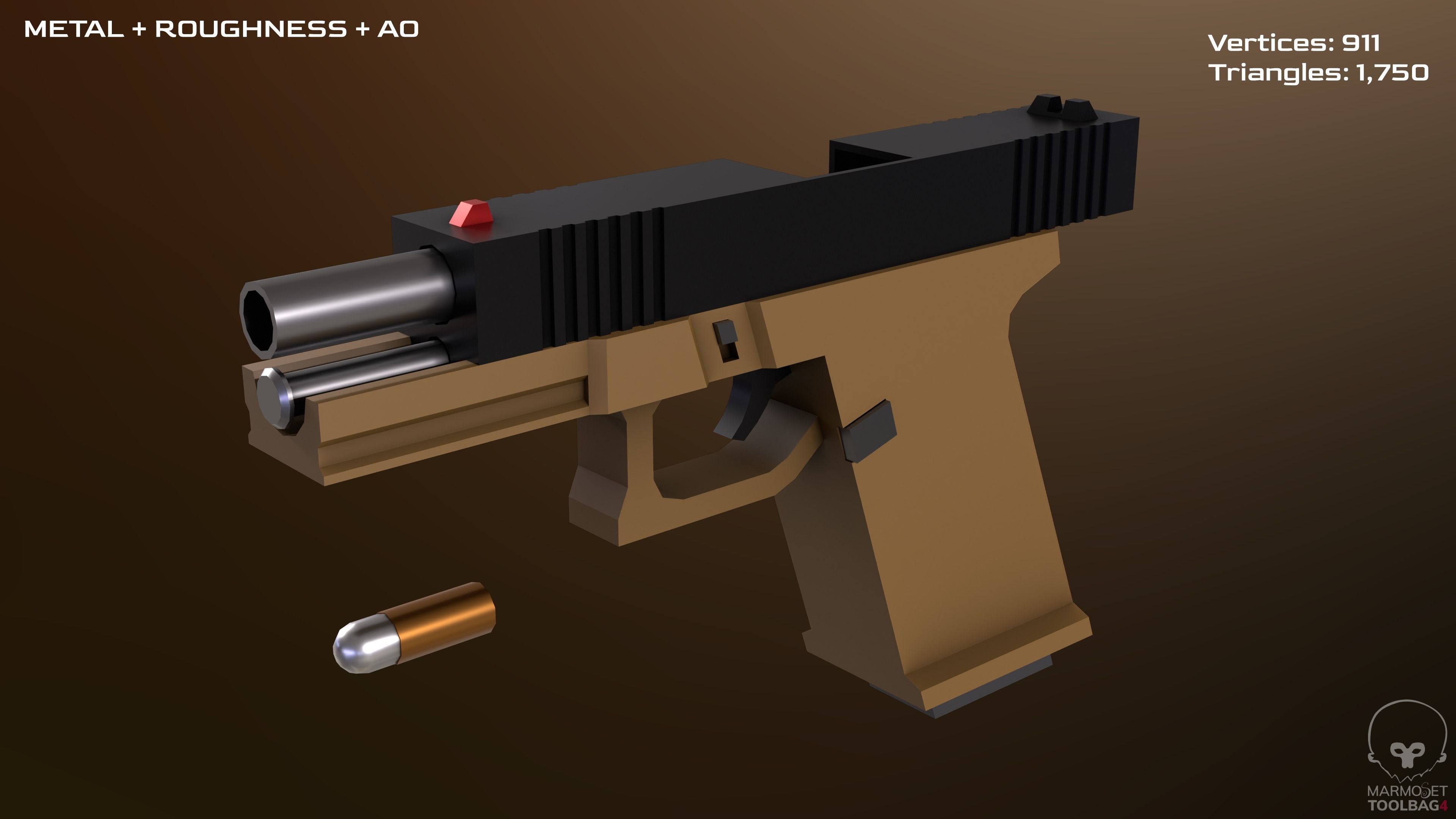 Stylized Glock 19 and Textures free VR / AR / low-poly 3D model | CGTrader
